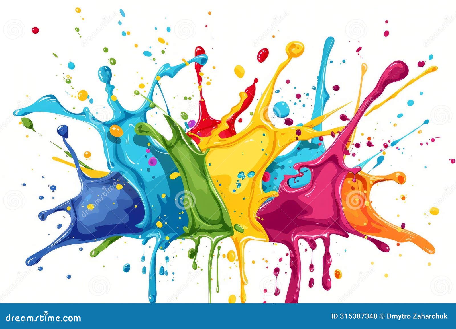 A Splash of Colors Mixed and Splashed on a White Background, Stock ...