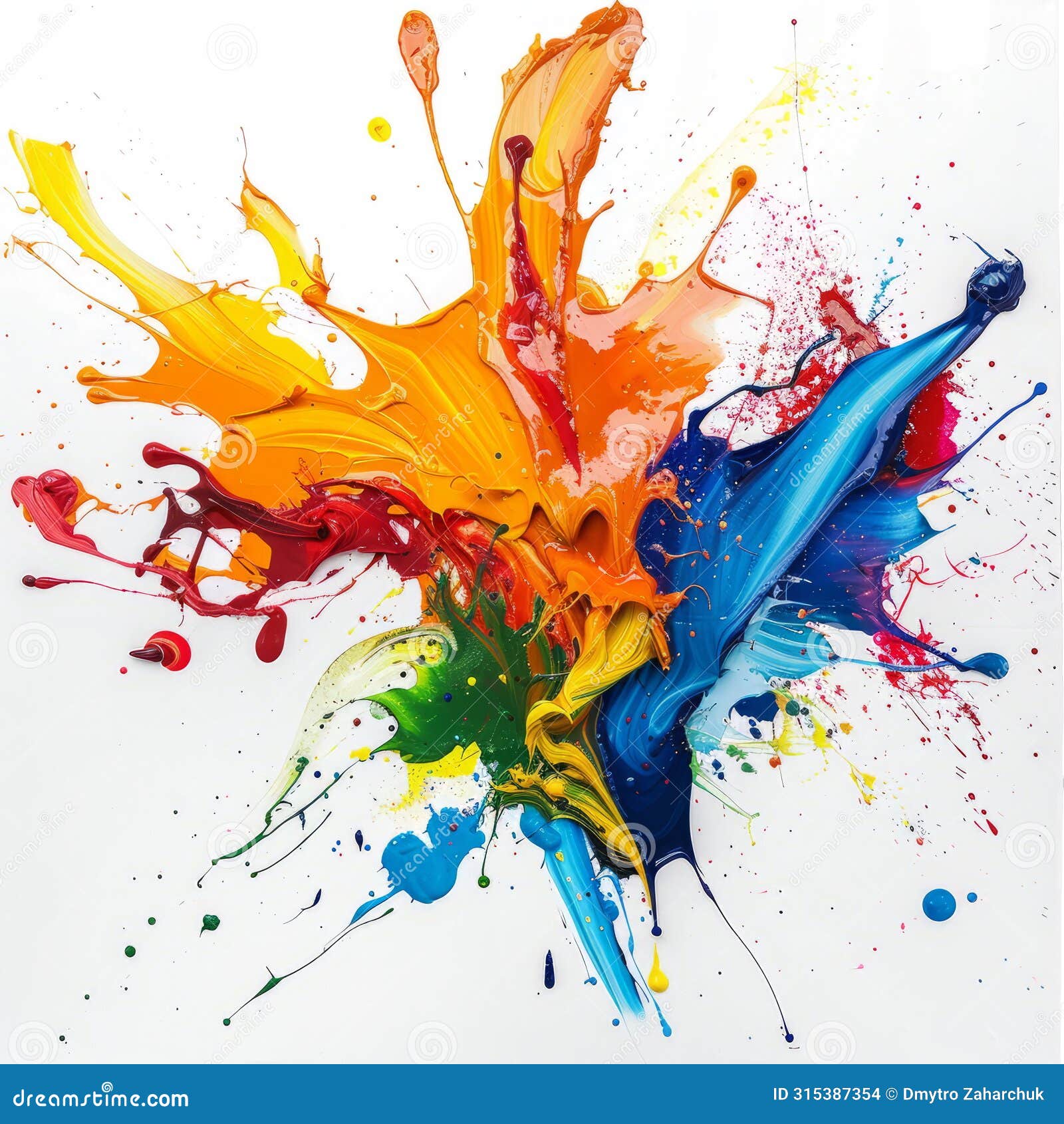 A Splash of Colors Mixed and Splashed on a White Background, Stock ...