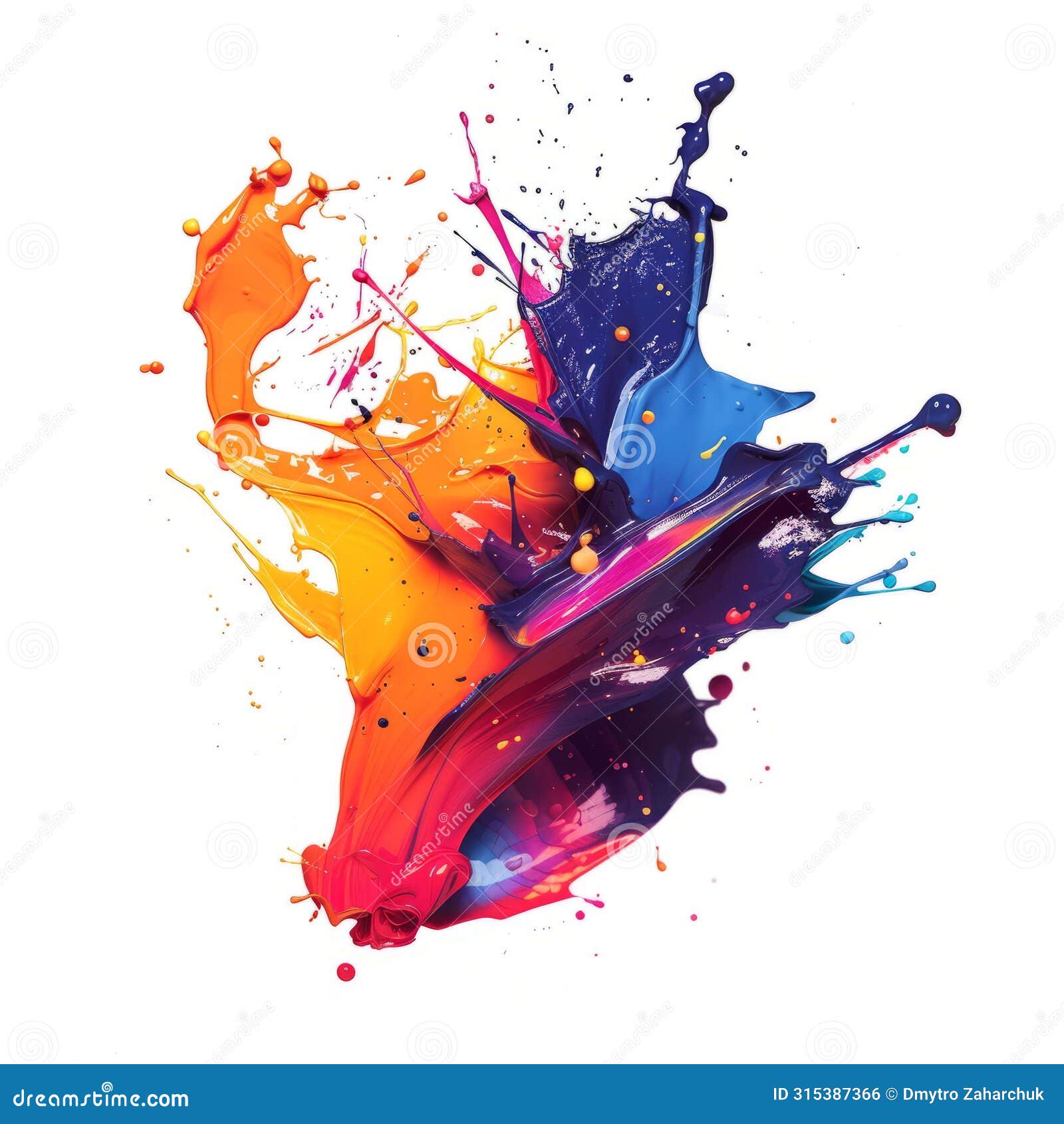 A Splash of Colors Mixed and Splashed on a White Background, Stock ...