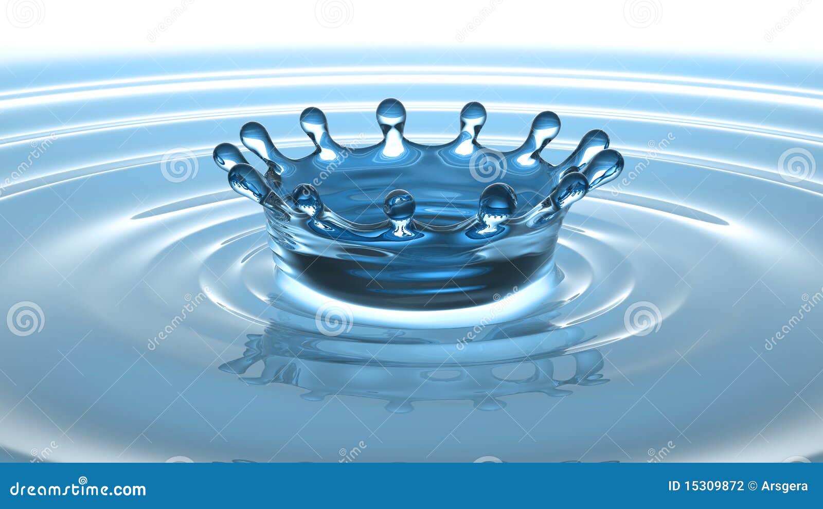 Splash and Crown on Water Surface Stock Illustration - Illustration of ...