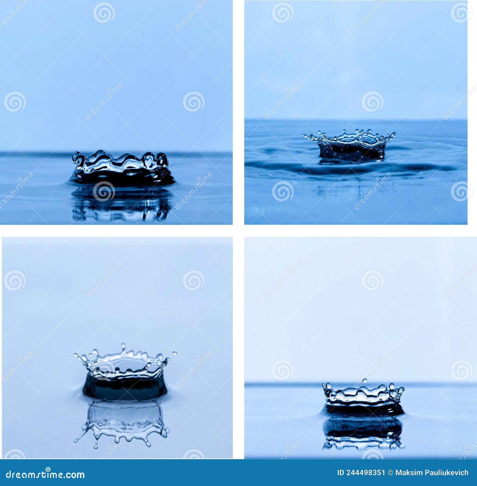 Splash and Crown on White Background Stock Illustration - Illustration ...