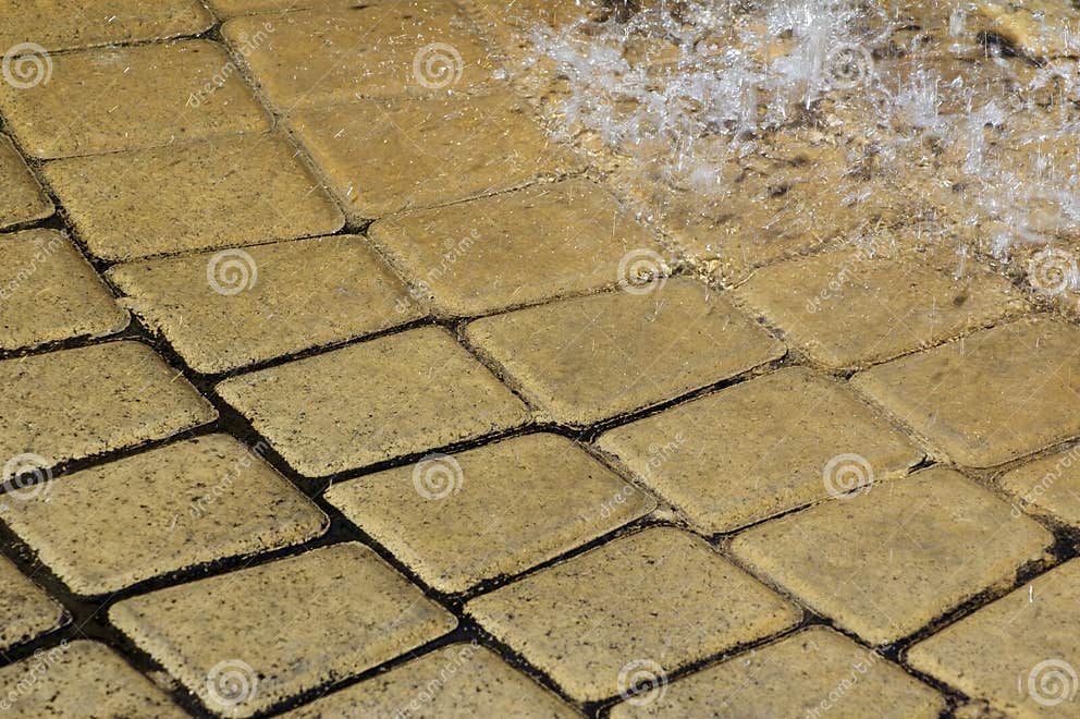 Splash on Curved Brickwork stock photo. Image of park - 1174724