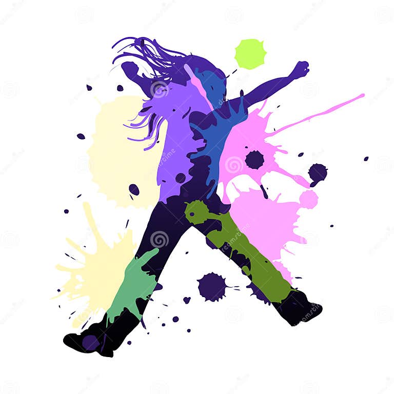 Splash dance stock vector. Illustration of party, girl - 9312954