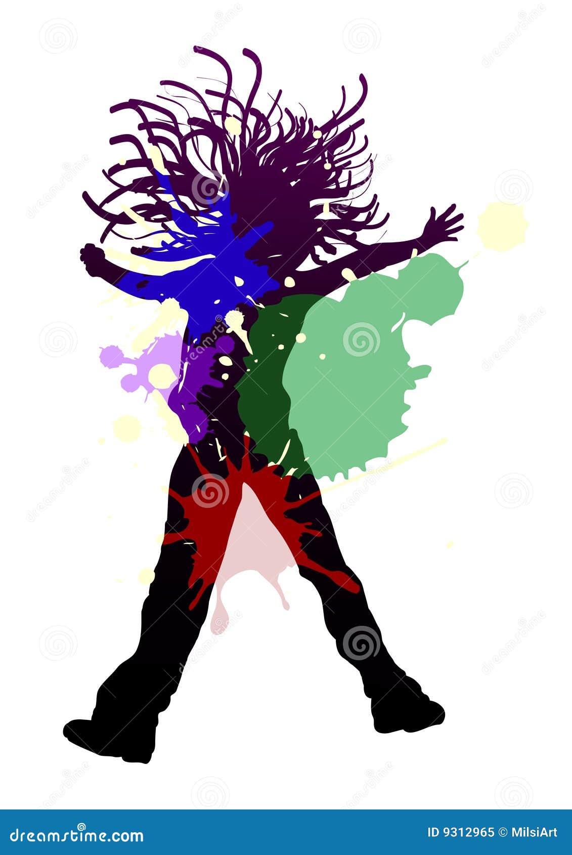 Splash dance stock vector. Illustration of positive, rock - 9312965