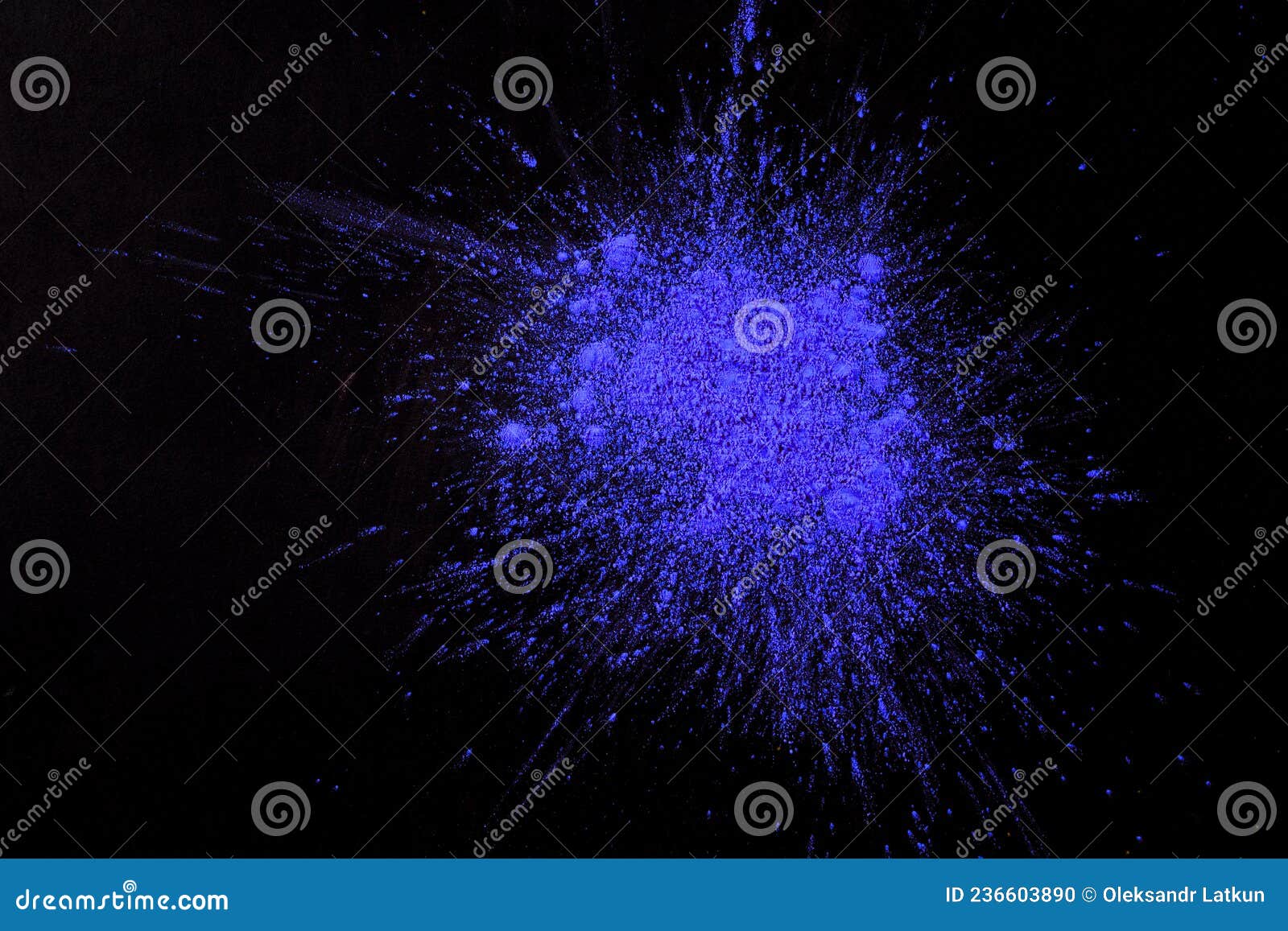 Splash Dark Blue Holi Color Black Surface. High Quality Photo Stock ...