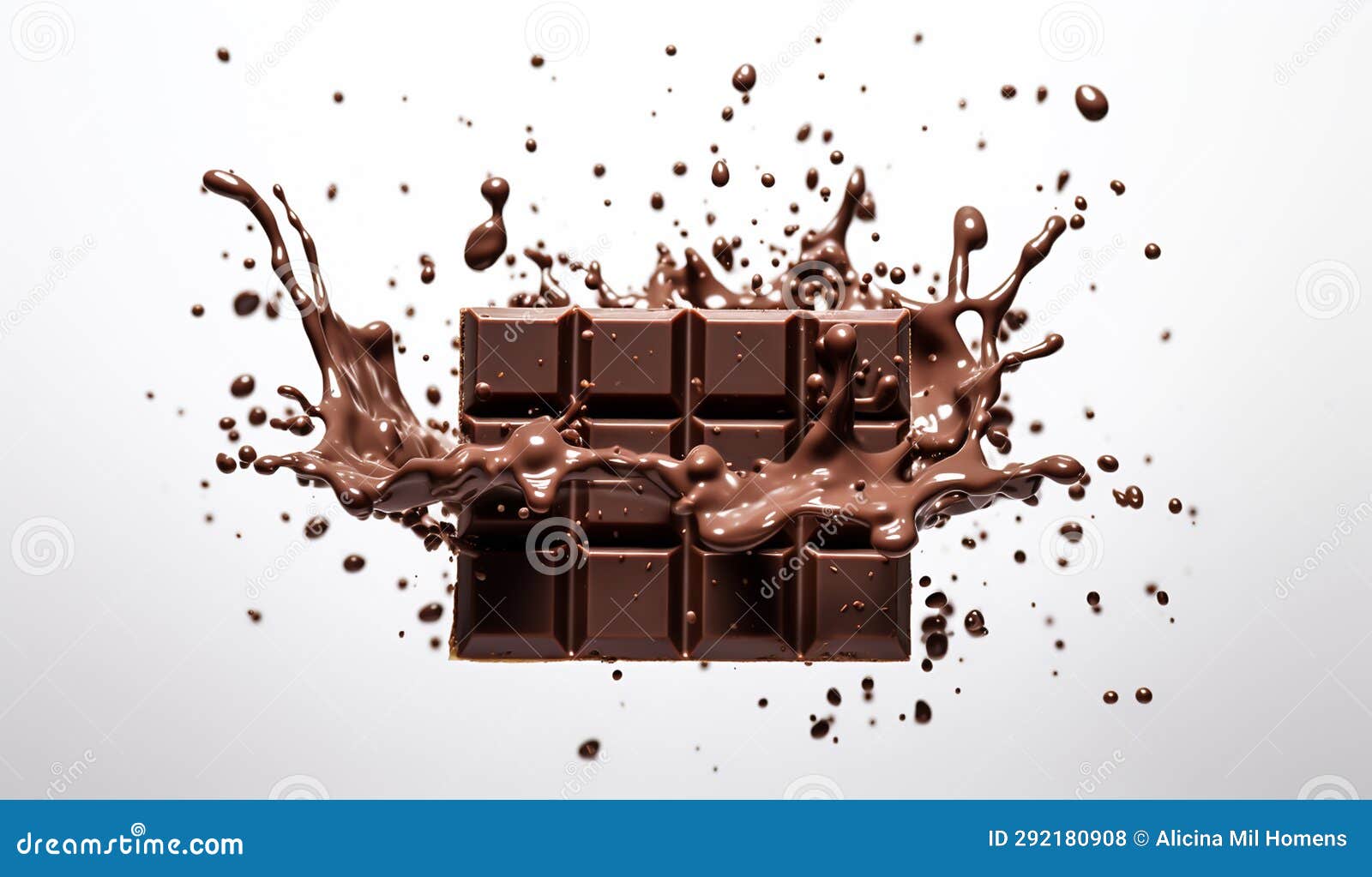 Splash of Dark Chocolate Bar in Liquid Chocolate, for a Culinary ...