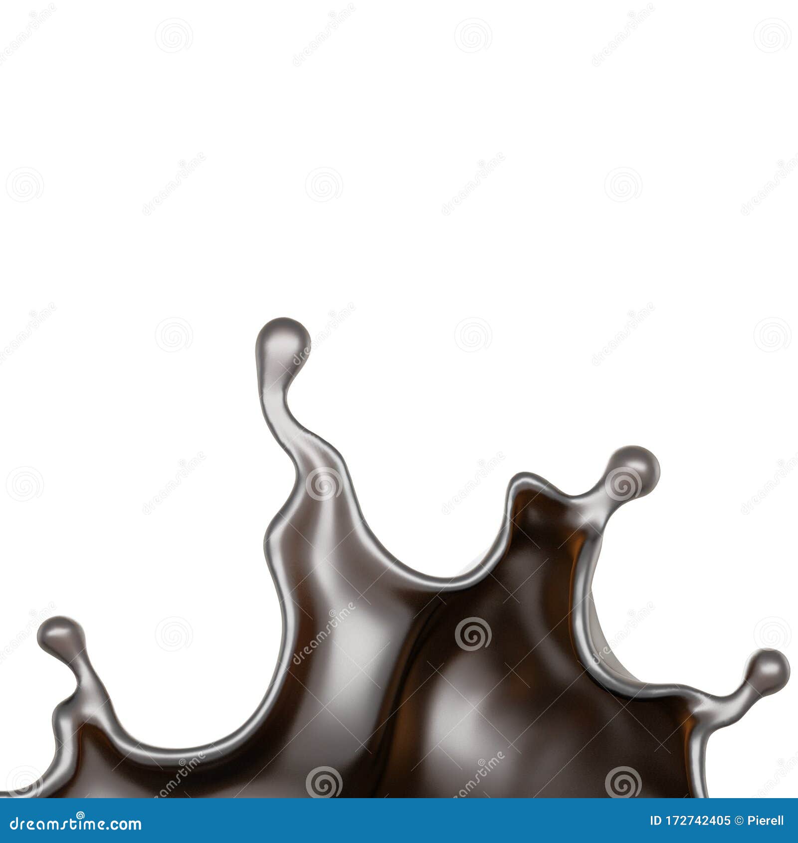 Splash of Dark Liquid. 3d Illustration, 3d Rendering Stock Illustration ...