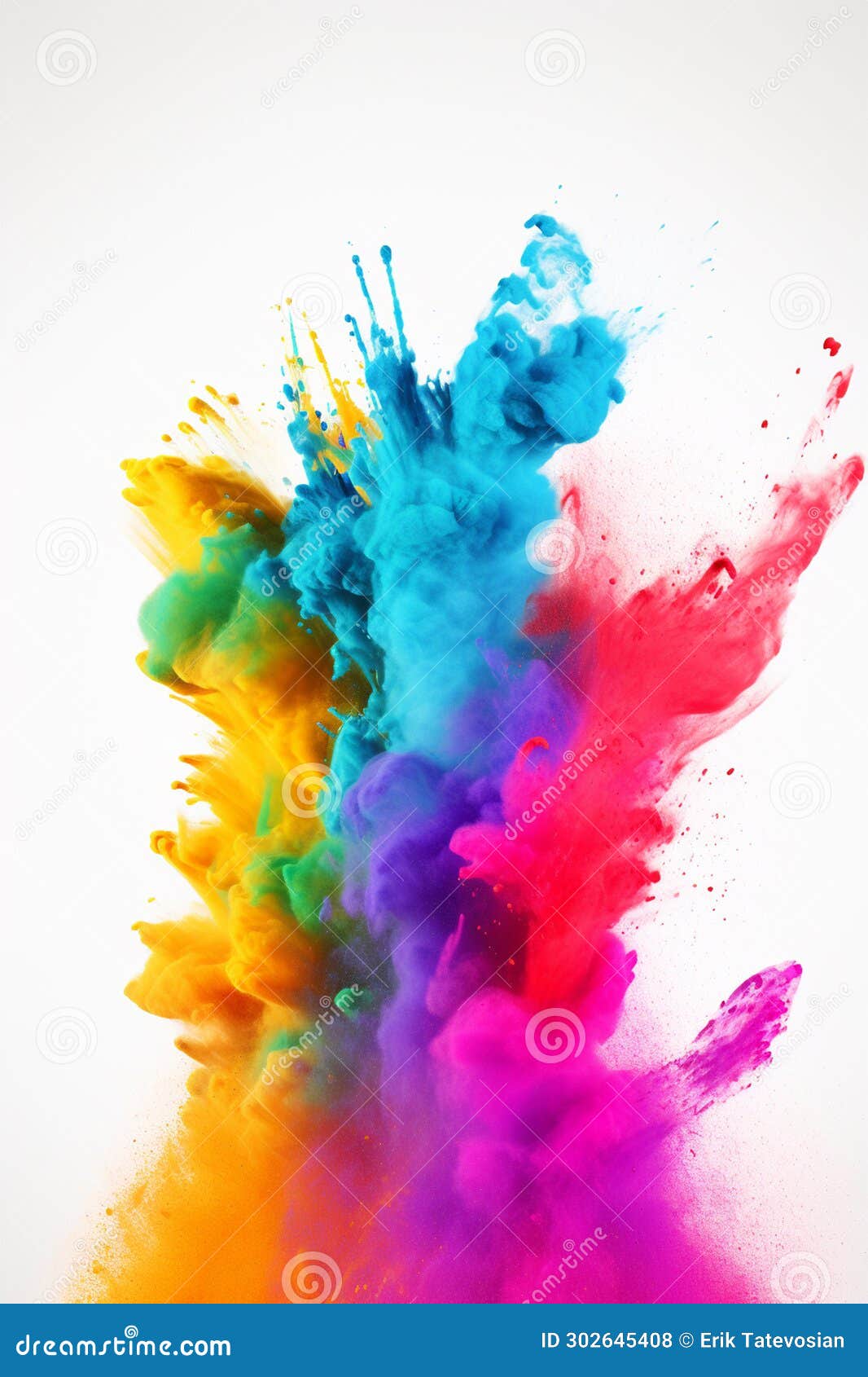 Splash of Different Colors on a White Background. Selective Focus Stock ...