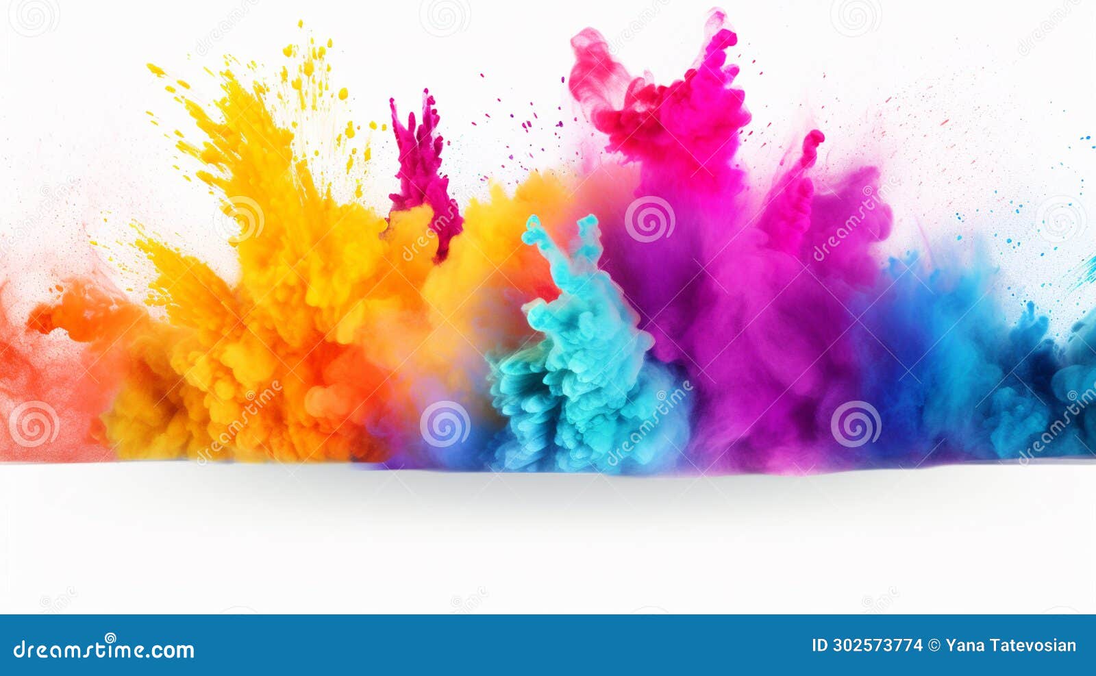 Splash of Different Colors on a White Background. Selective Focus Stock ...