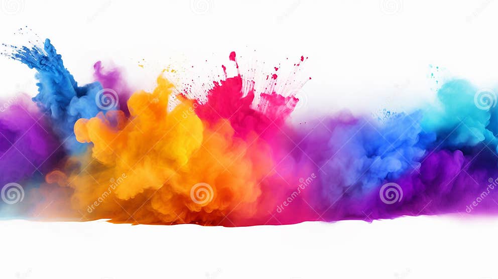 Splash of Different Colors on a White Background. Selective Focus Stock ...