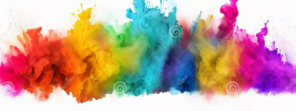 Splash of Different Colors on a White Background. Selective Focus Stock ...