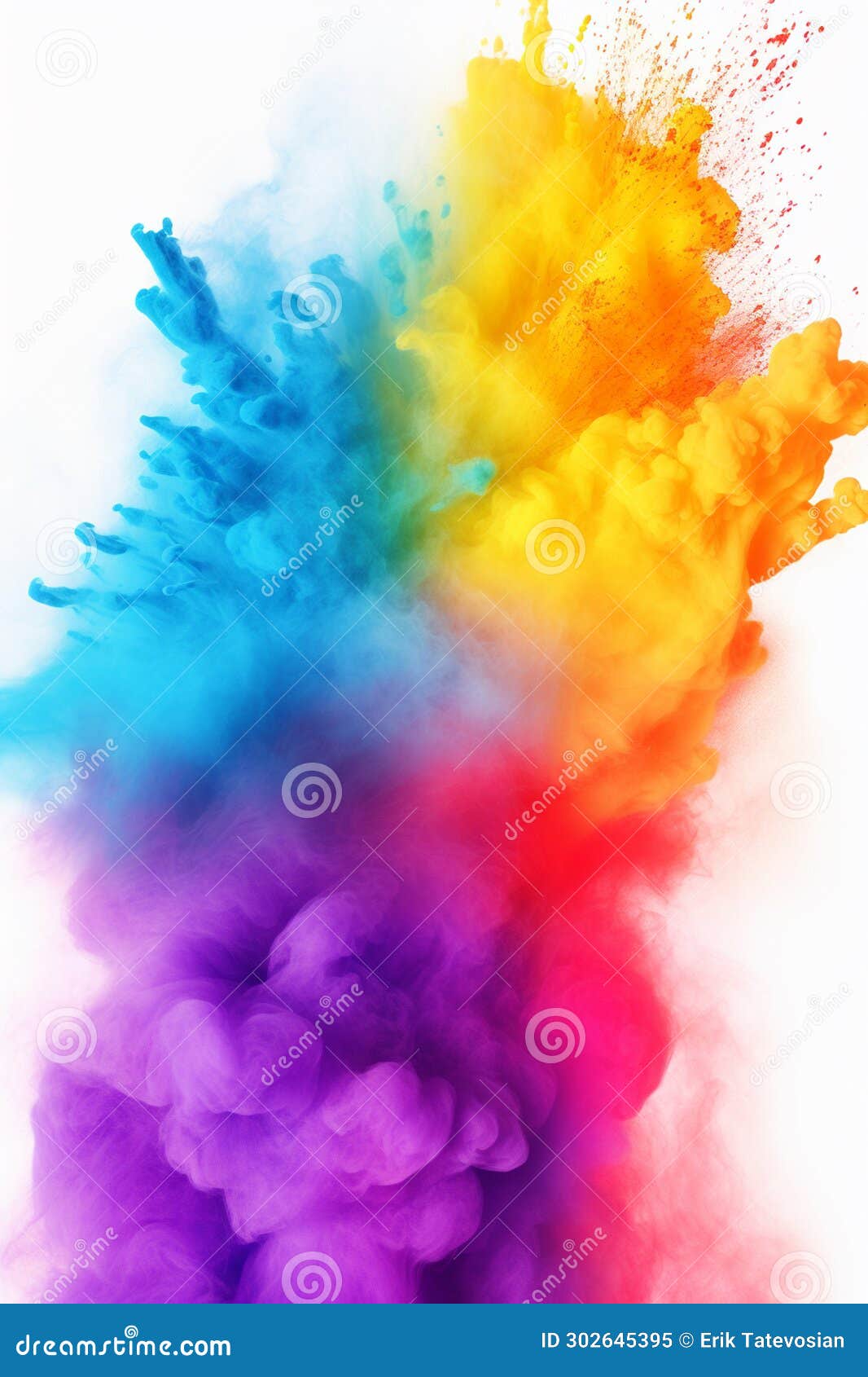 Splash of Different Colors on a White Background. Selective Focus Stock ...