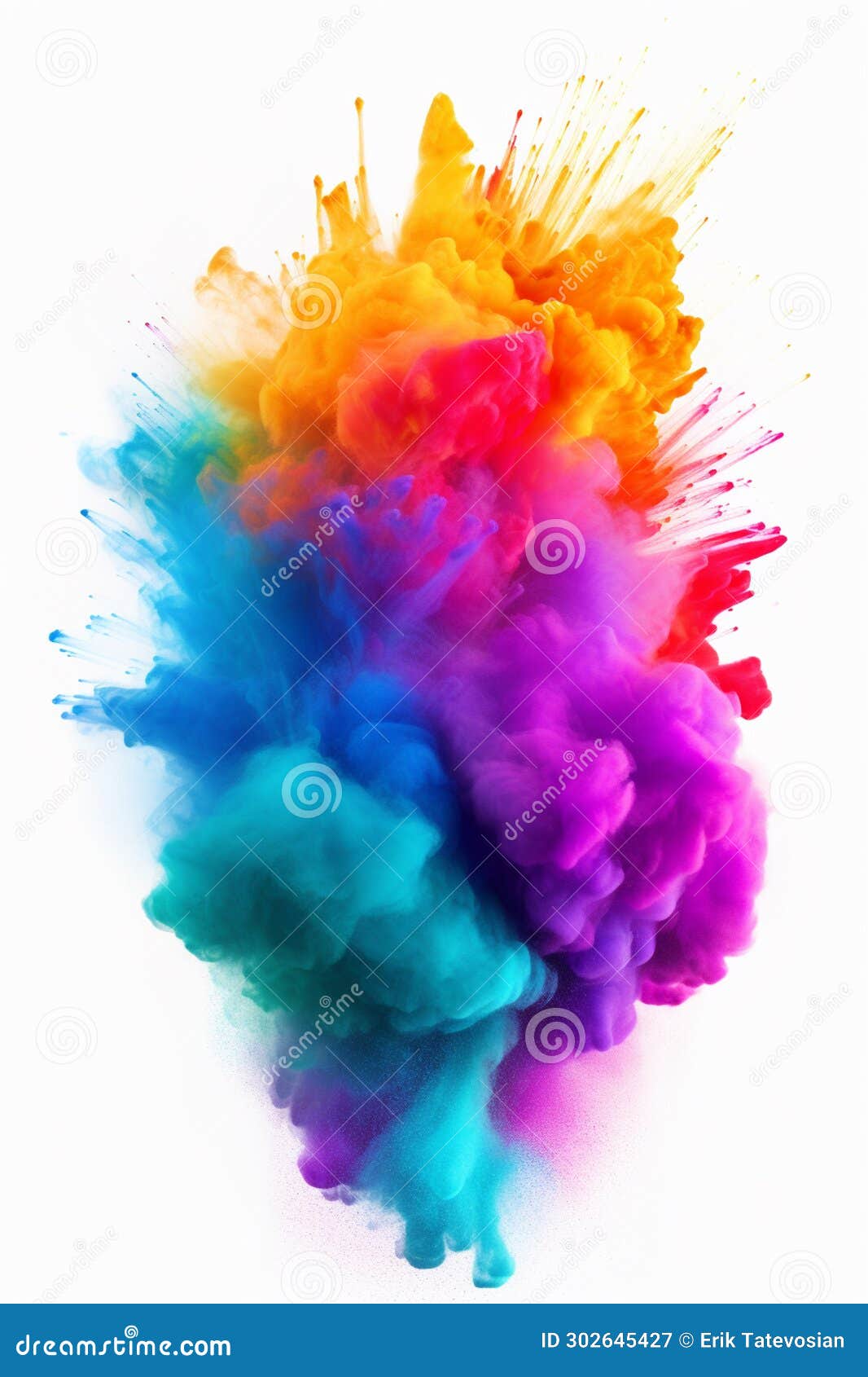 Splash of Different Colors on a White Background. Selective Focus Stock ...