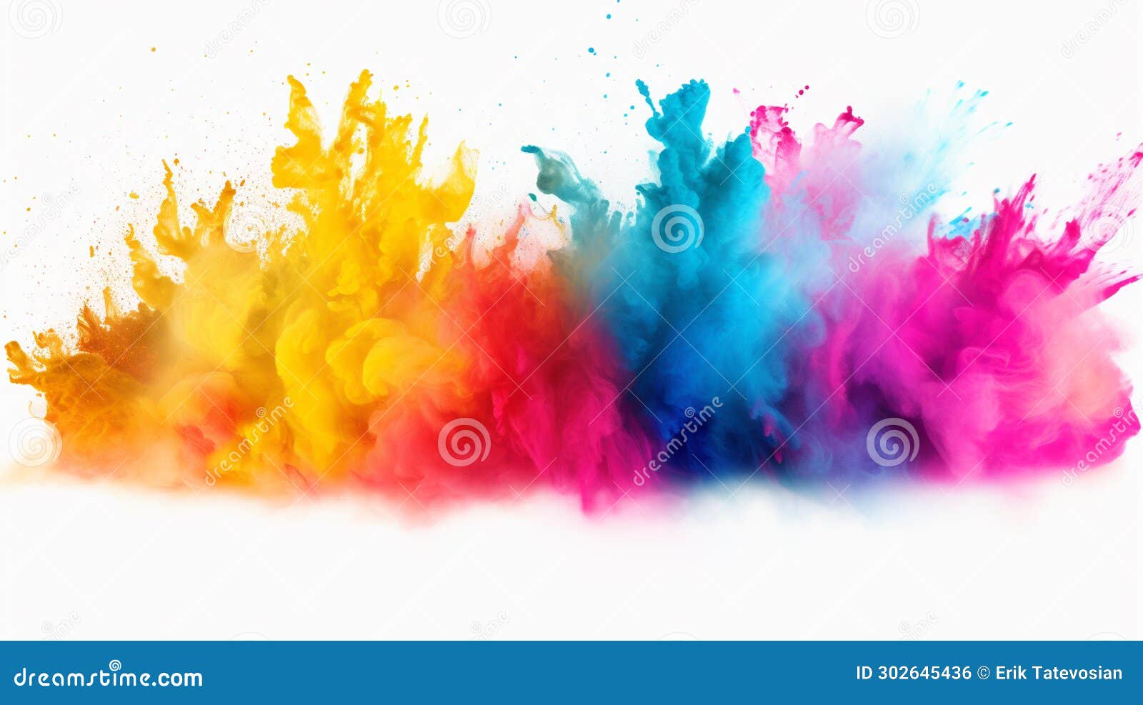 Splash of Different Colors on a White Background. Selective Focus Stock ...