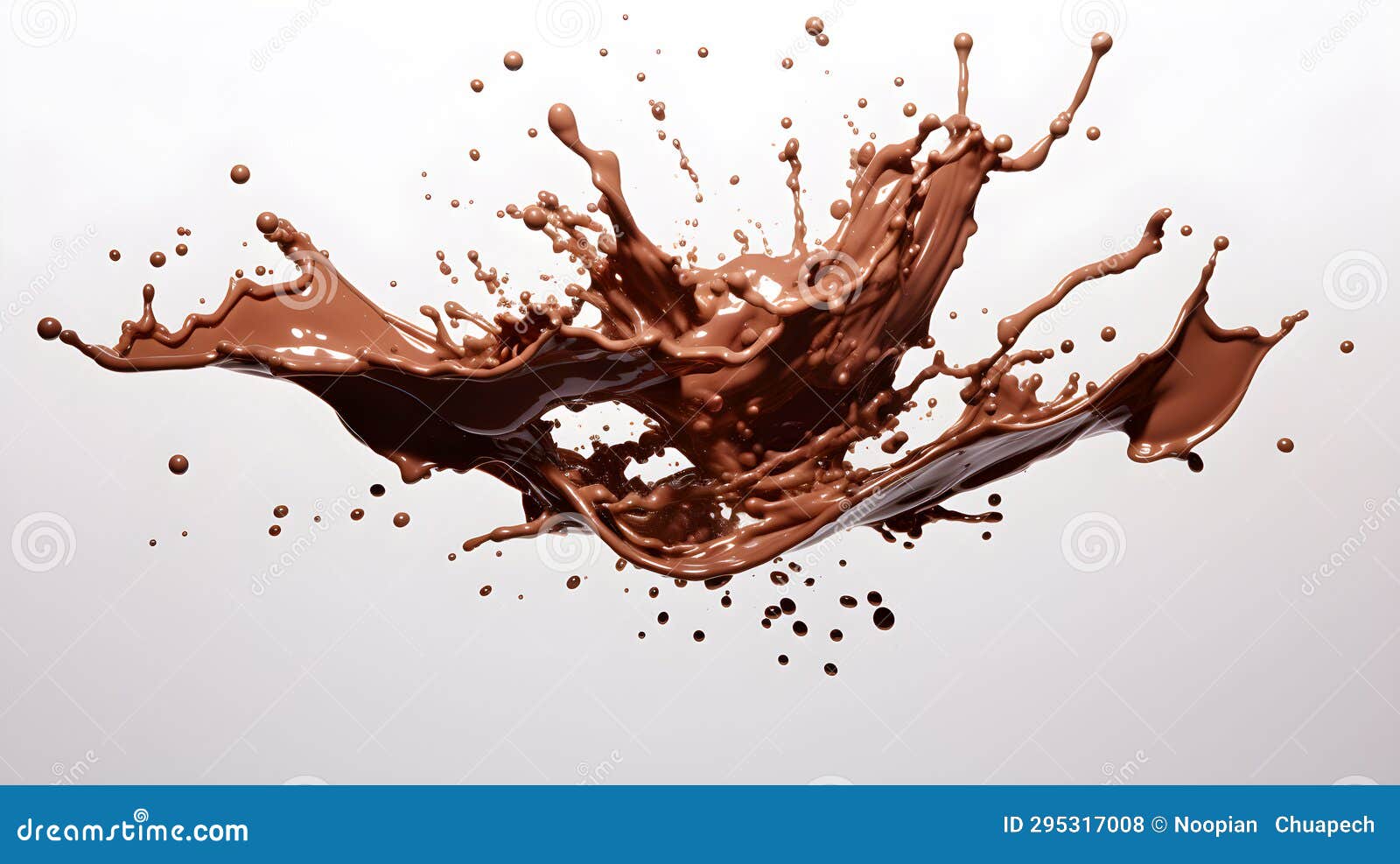 Splash Effect Chocolate High Speed Photography on Plain White by ...