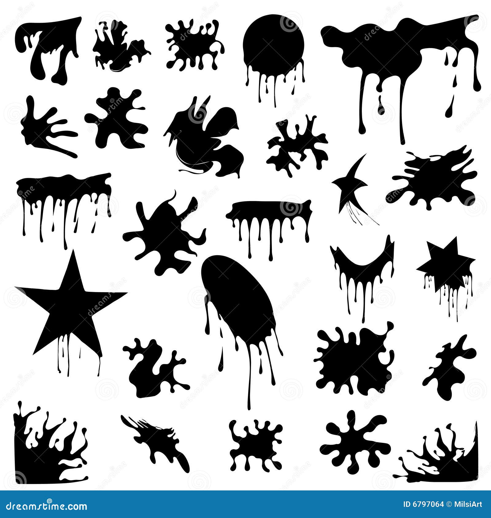 Splash elements set stock vector. Illustration of scruffy - 6797064