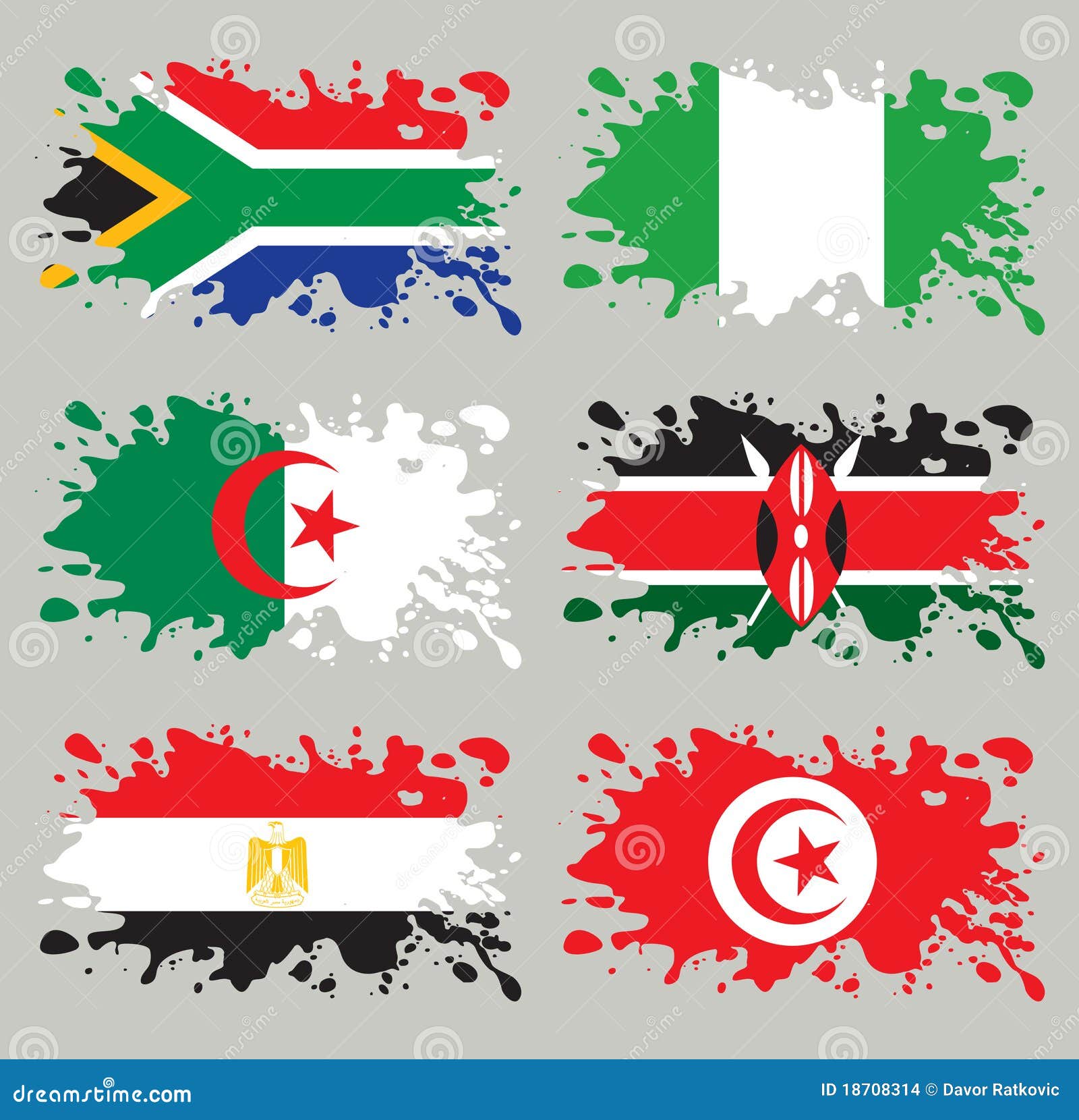 Splash Flags Set Africa Vector Illustration | CartoonDealer.com #18708314