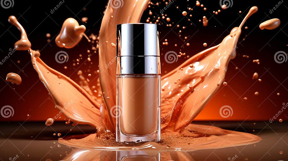 Splash of Foundation on a Black Background. Selective Focus Stock ...