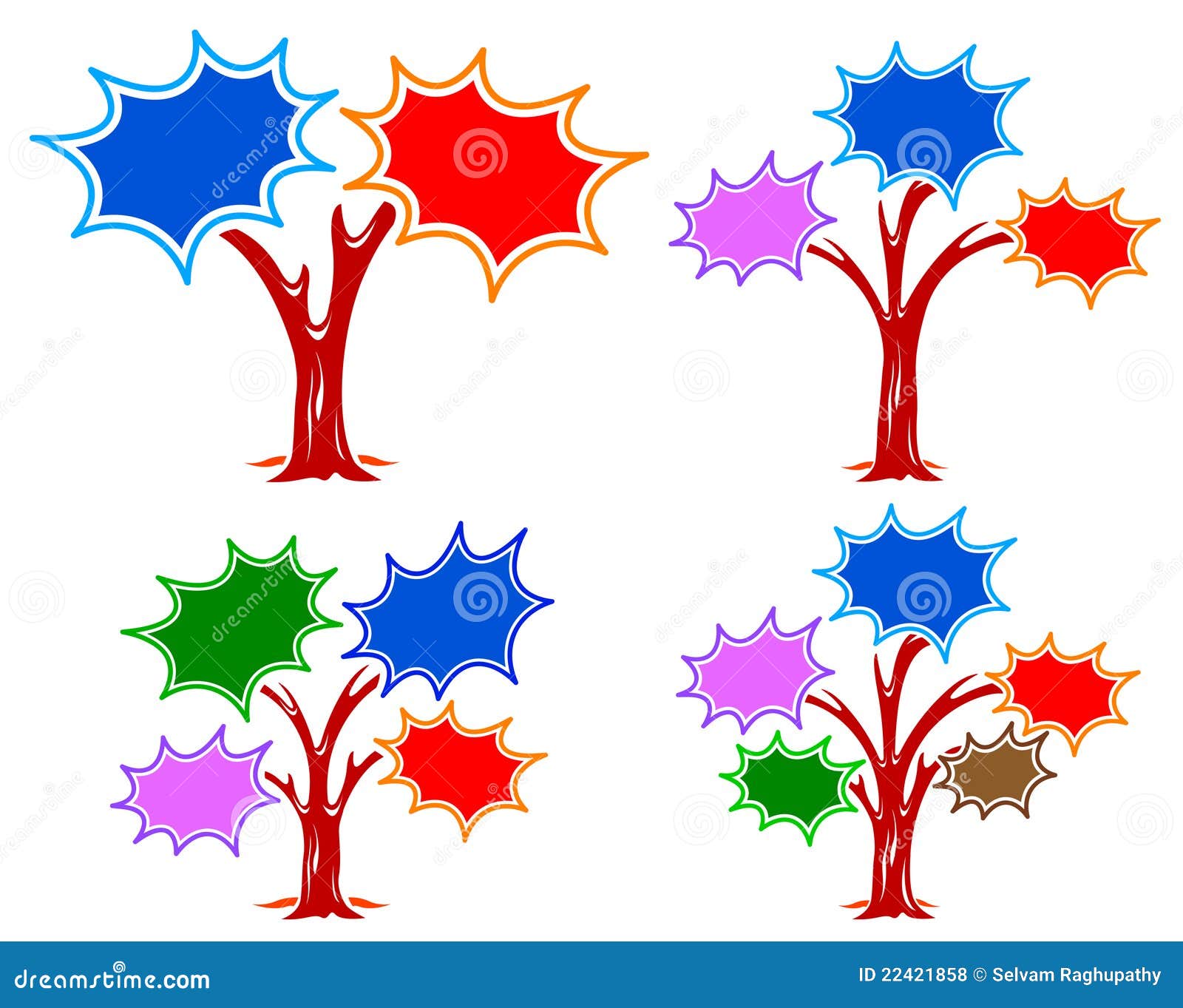 Splash Frames Tree Designs Cartoon Vector | CartoonDealer.com #22421873