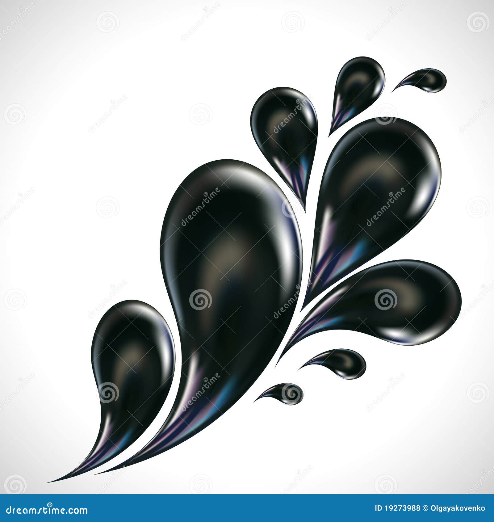 Splash of fuel oil. stock vector. Illustration of graphic - 19273988