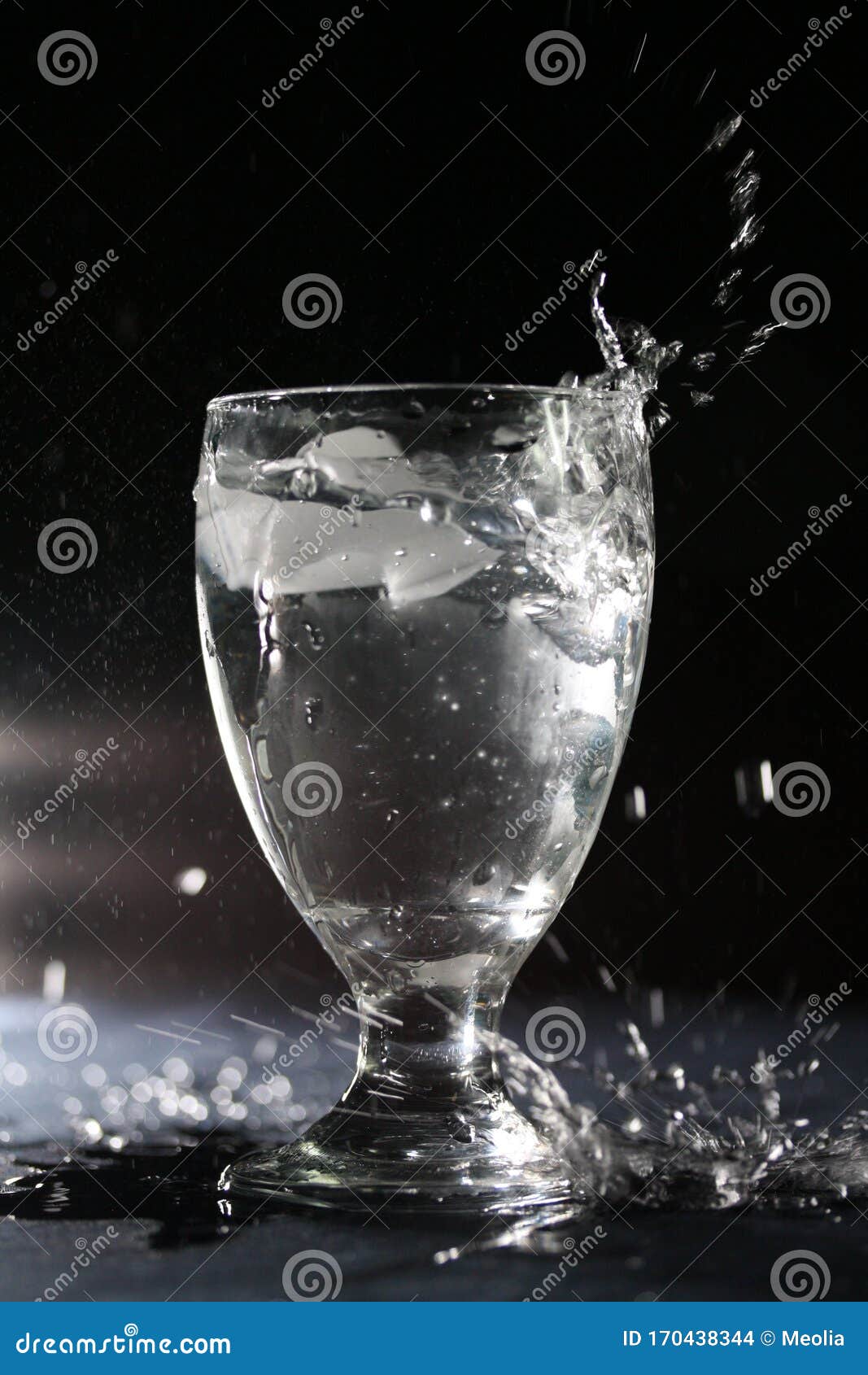 Splash in a Glass of Clear Cold Water Tempting for a Drink Stock Photo ...