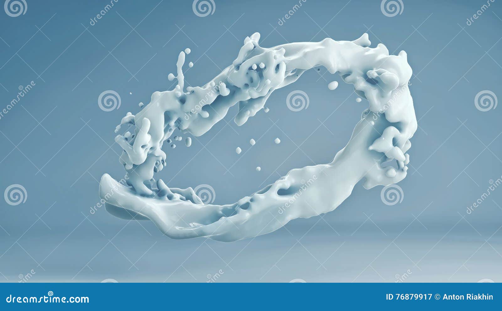 Splash of Glue, White Paint on Grey Background, 3d Illustration Stock ...