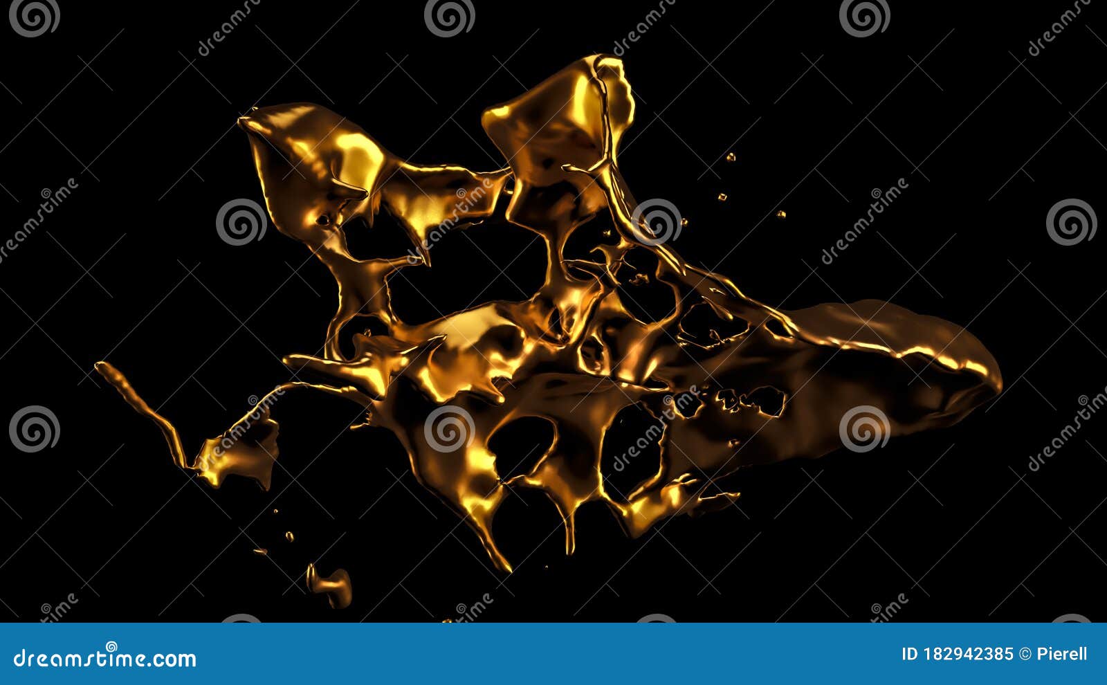 A Splash of Gold. 3d Illustration, 3d Rendering Stock Illustration ...