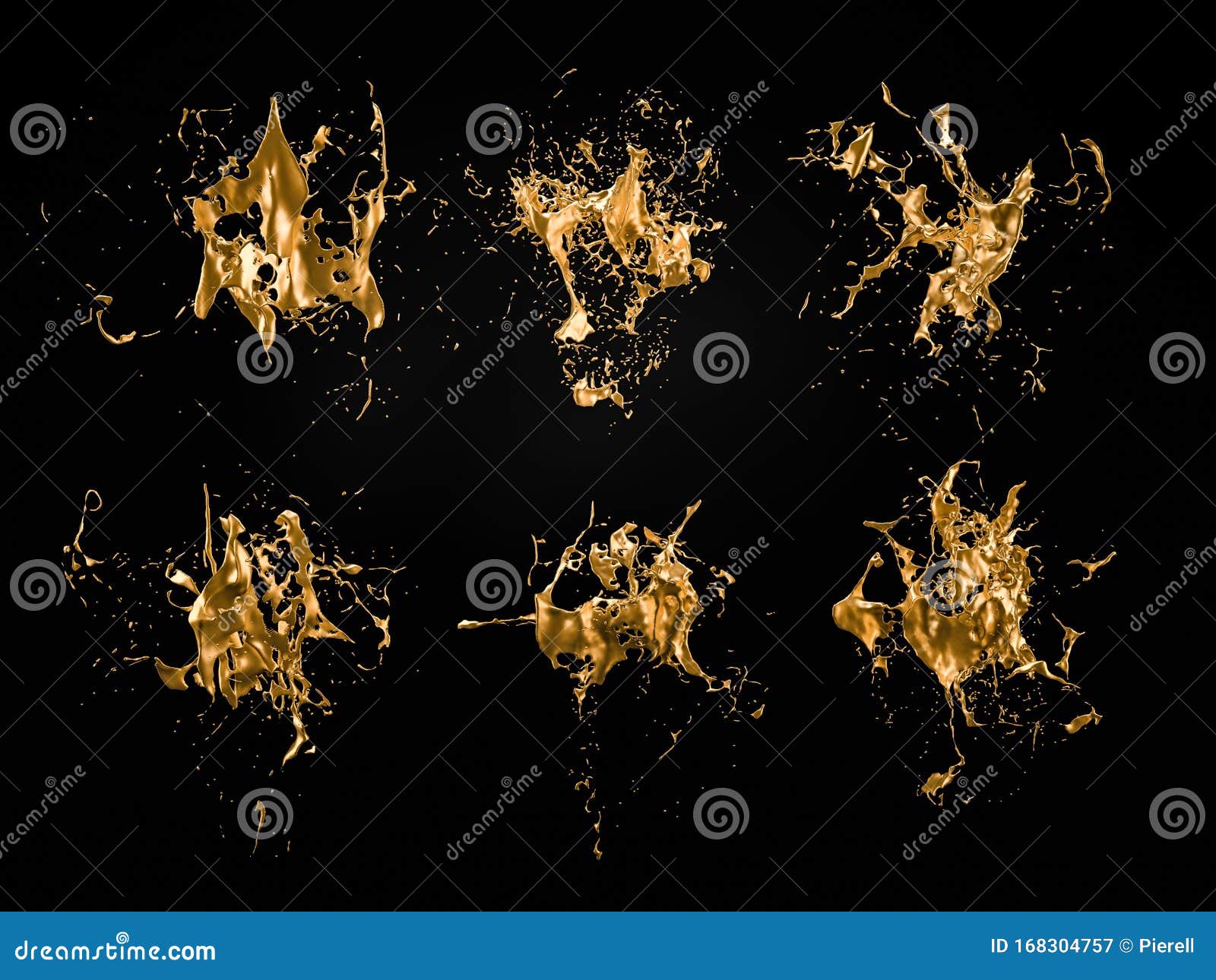 A Splash of Gold. 3d Illustration, 3d Rendering Stock Illustration ...