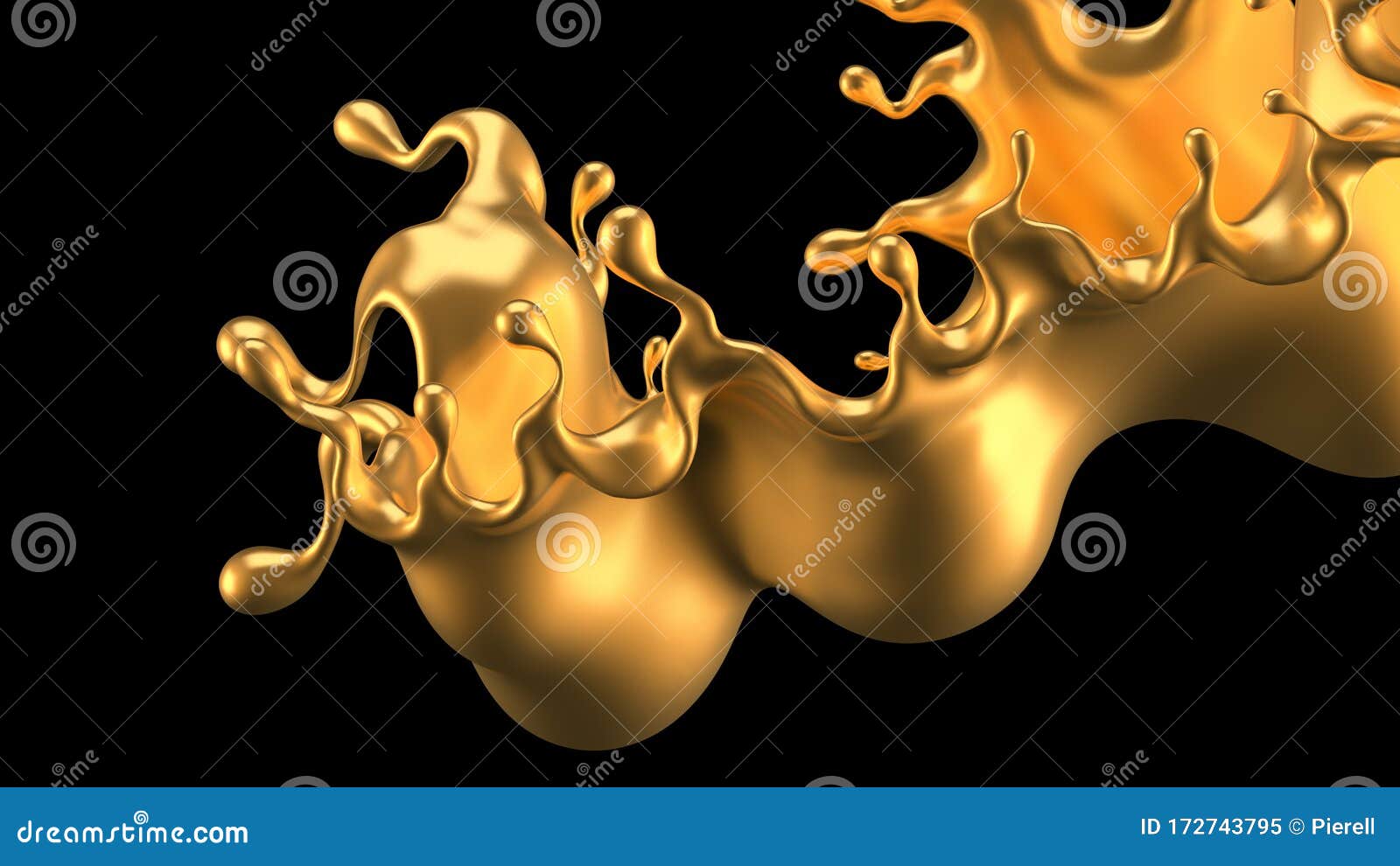 Splash Gold. 3d Illustration, 3d Rendering Stock Illustration ...