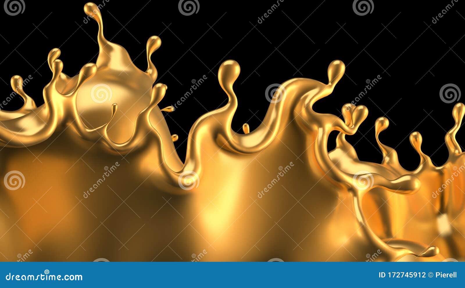 Splash Gold. 3d Illustration, 3d Rendering Stock Illustration ...