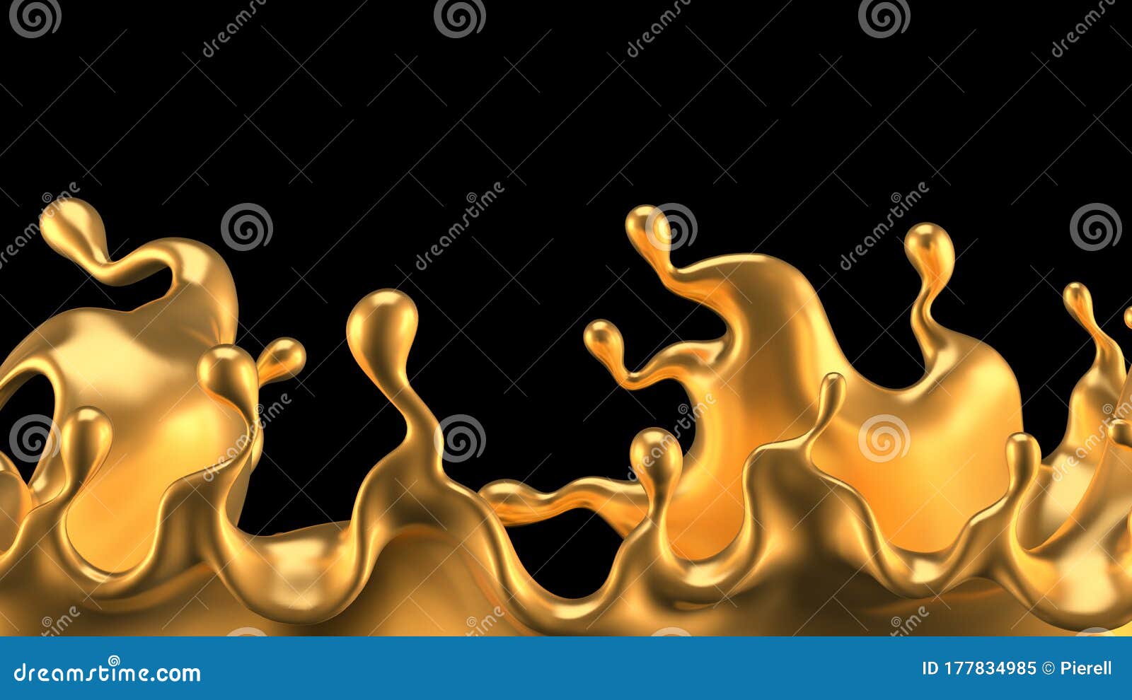 Splash Gold. 3d Illustration, 3d Rendering Stock Illustration ...