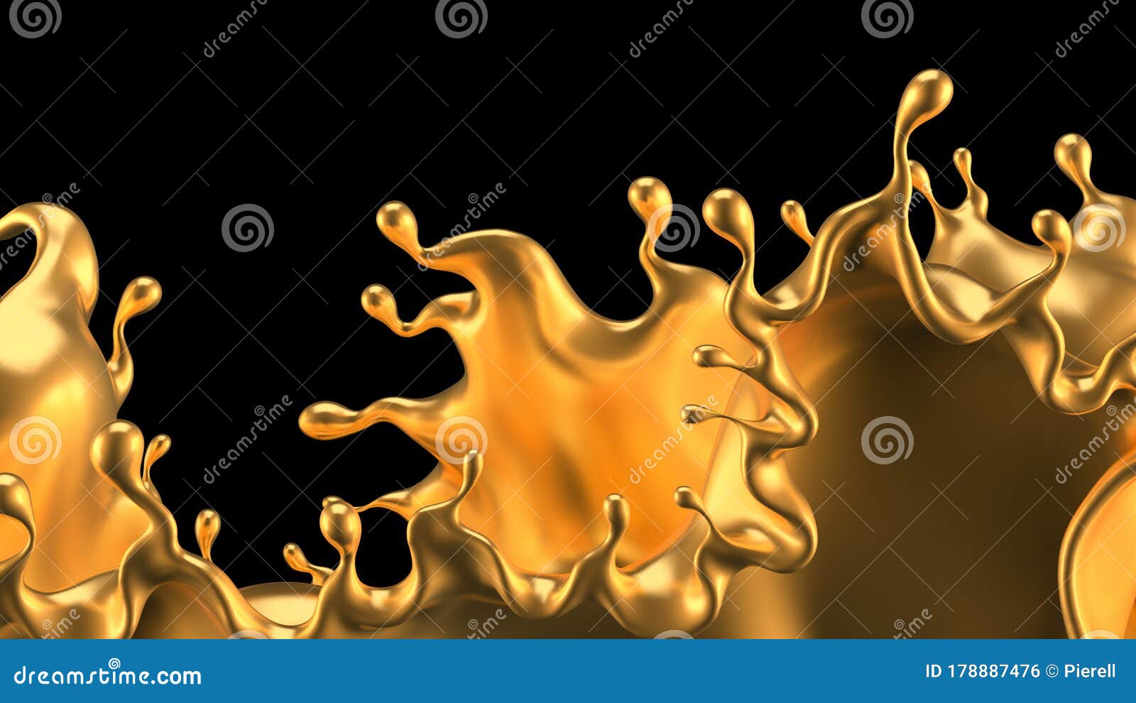 Splash Gold. 3d Illustration, 3d Rendering Stock Illustration ...