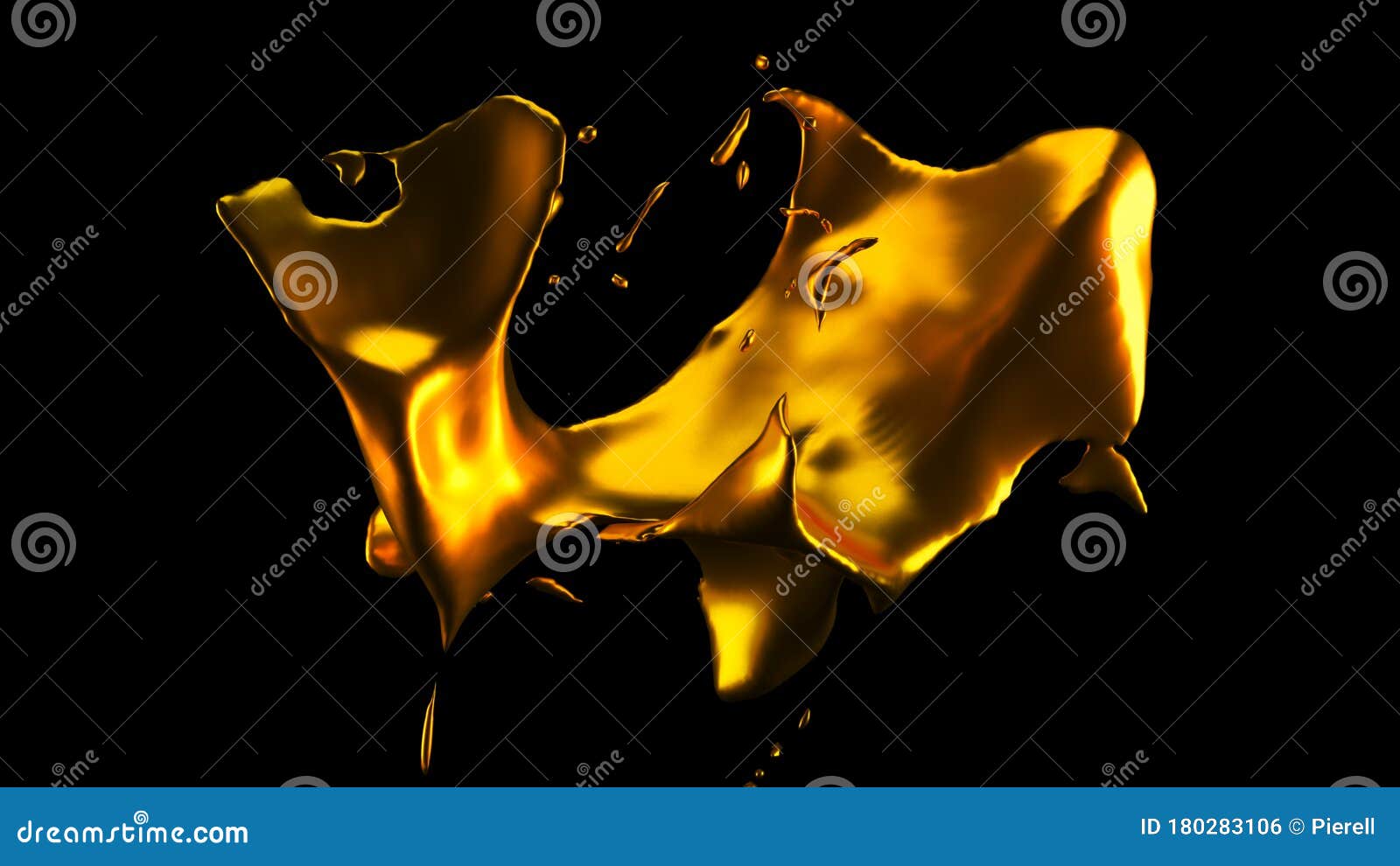 A Splash of Gold. 3d Illustration, 3d Rendering Stock Illustration ...