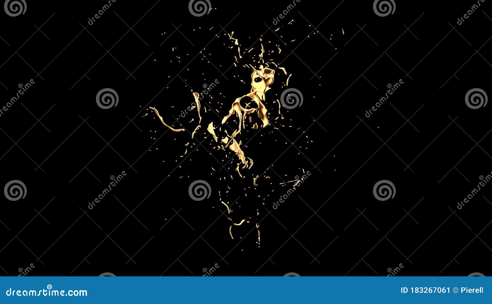 A Splash of Gold. 3d Illustration, 3d Rendering Stock Illustration ...
