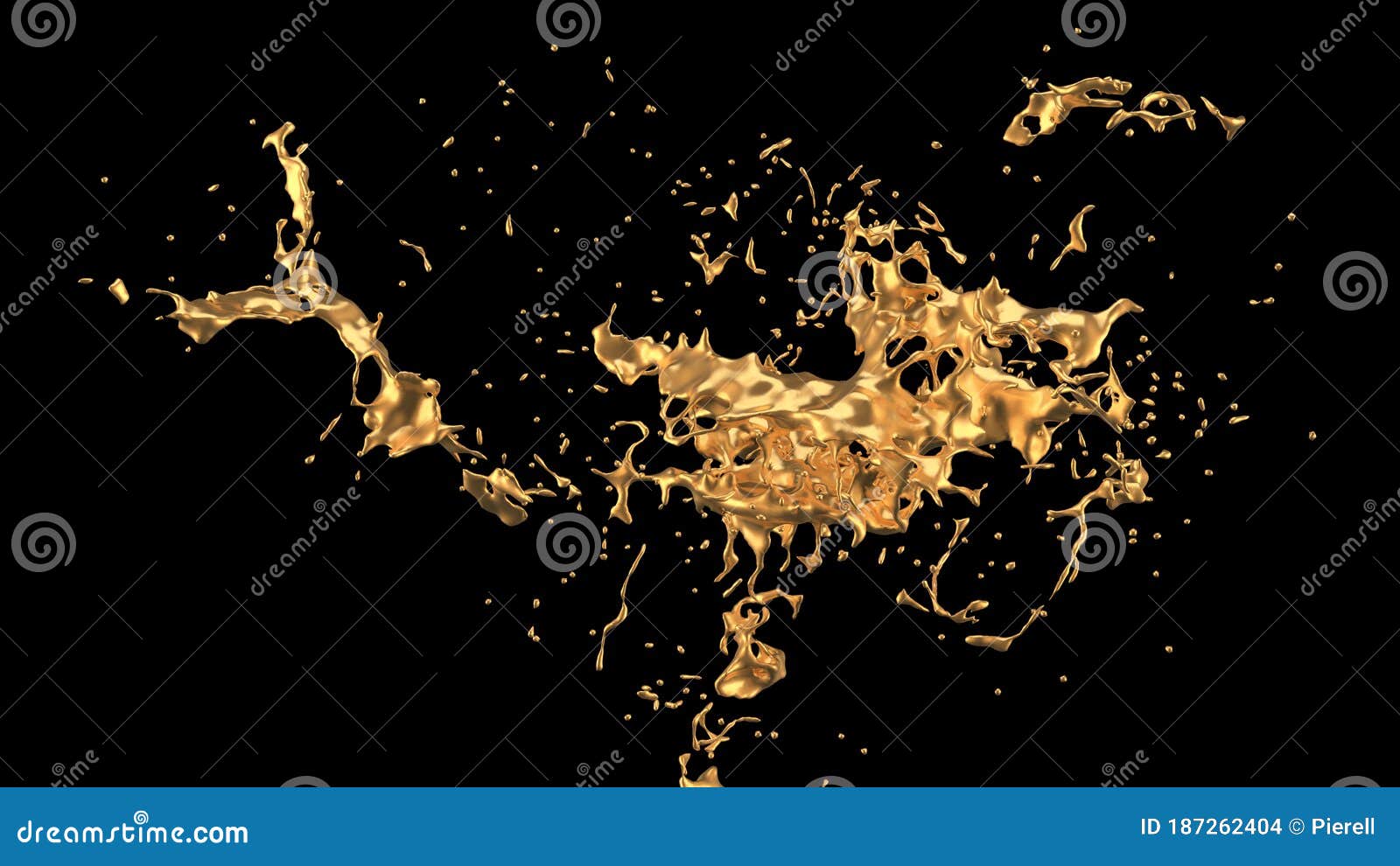 A Splash of Gold. 3d Illustration, 3d Rendering Stock Illustration ...
