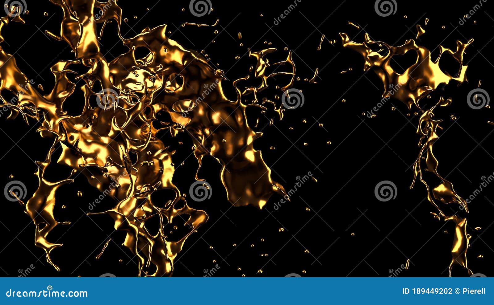 A Splash of Gold. 3d Illustration, 3d Rendering Stock Illustration ...