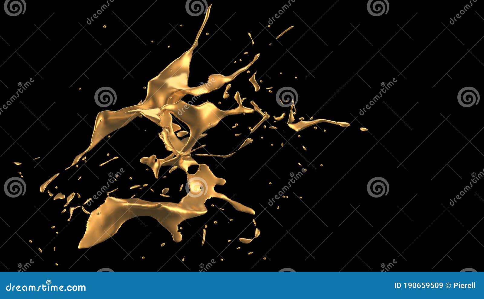 A Splash of Gold. 3d Illustration, 3d Rendering Stock Illustration ...
