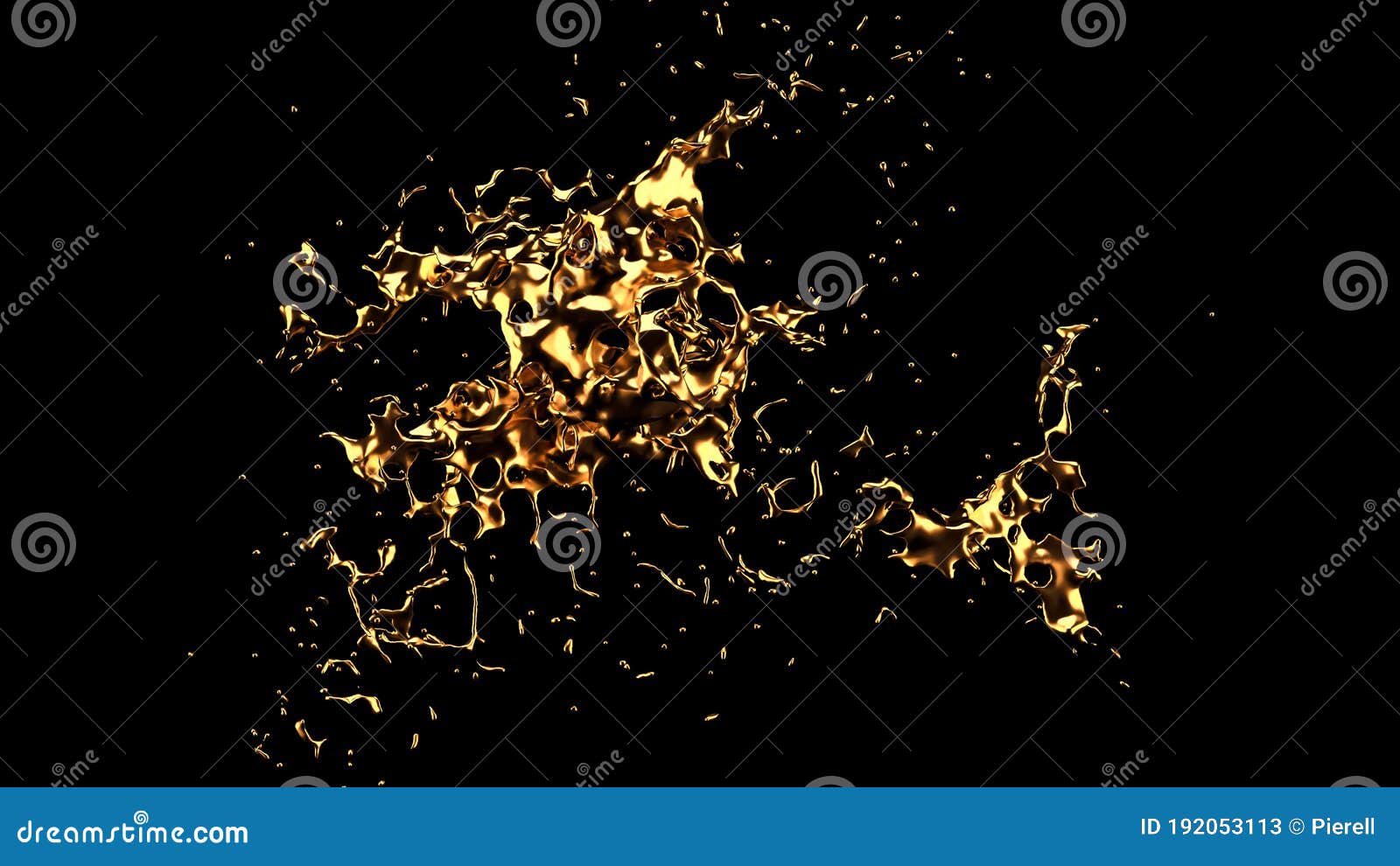 A Splash of Gold. 3d Illustration, 3d Rendering Stock Illustration ...
