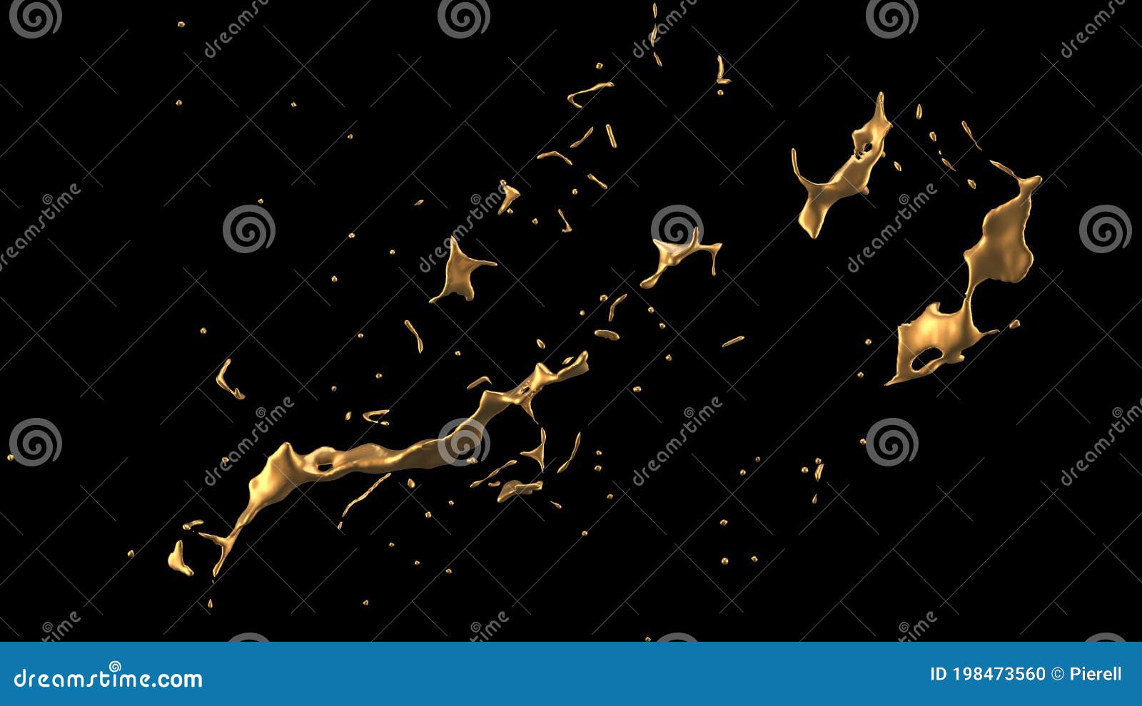 A Splash of Gold. 3d Illustration, 3d Rendering Stock Illustration ...