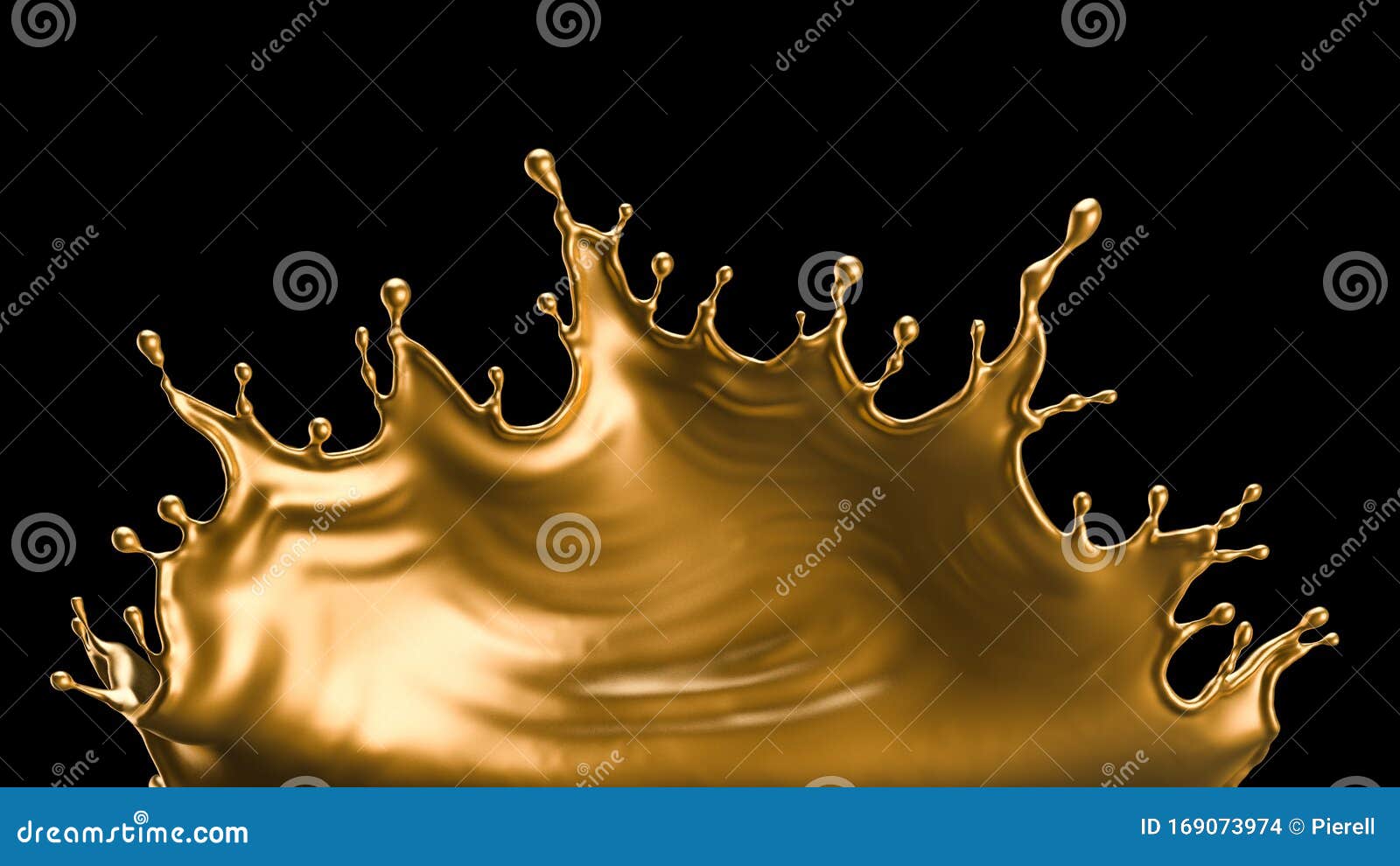 A Splash of Gold. 3d Illustration, 3d Rendering Stock Illustration ...