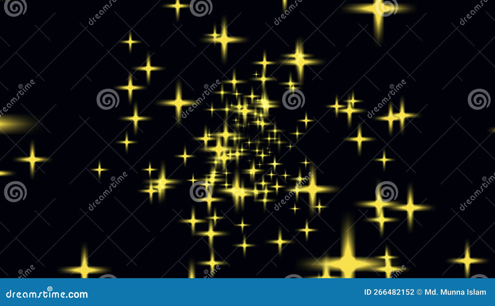 Splash Of Golden Stars On Black Background Stock Illustration