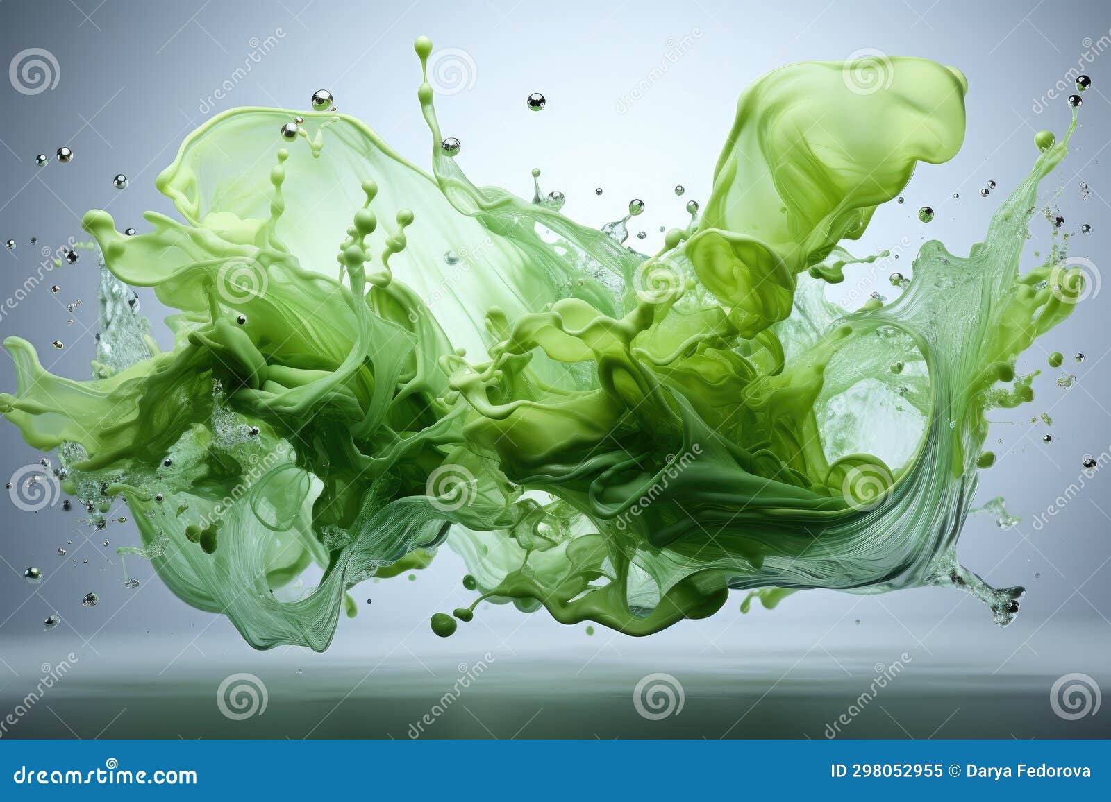 Splash of Green Liquid on Light Background. Realistic Texture Stock ...
