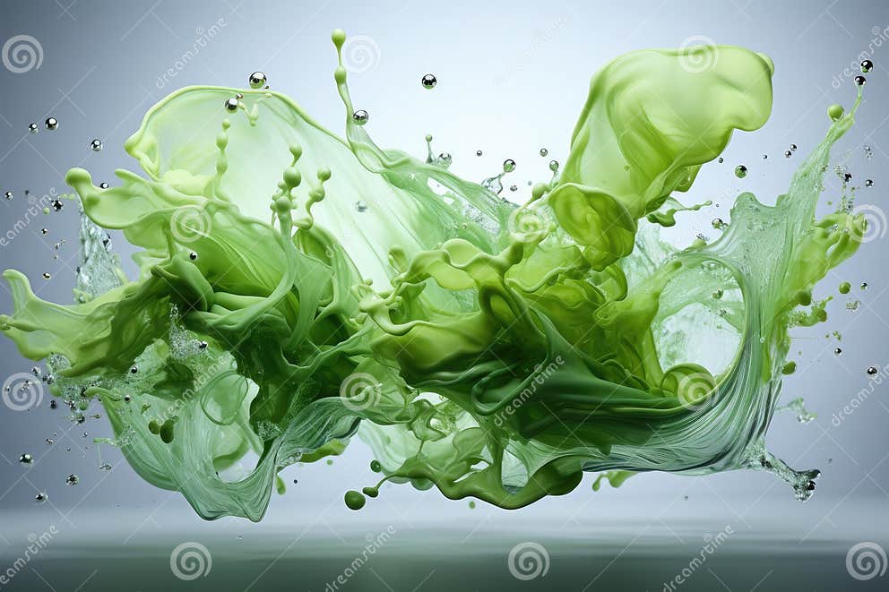 Splash of Green Liquid on Light Background. Realistic Texture Stock ...