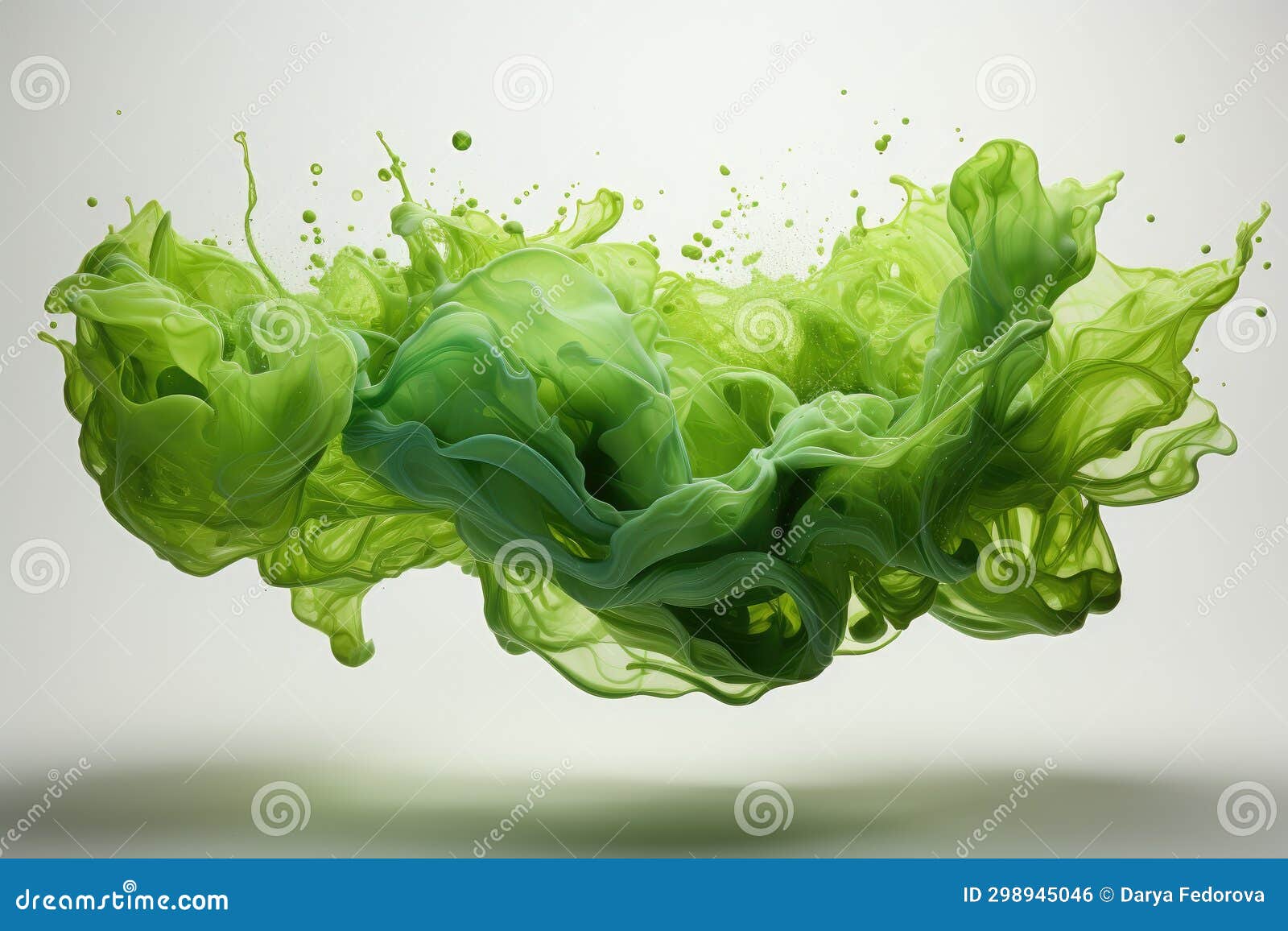 Splash of Green Liquid on Light Background. Realistic Texture Stock ...