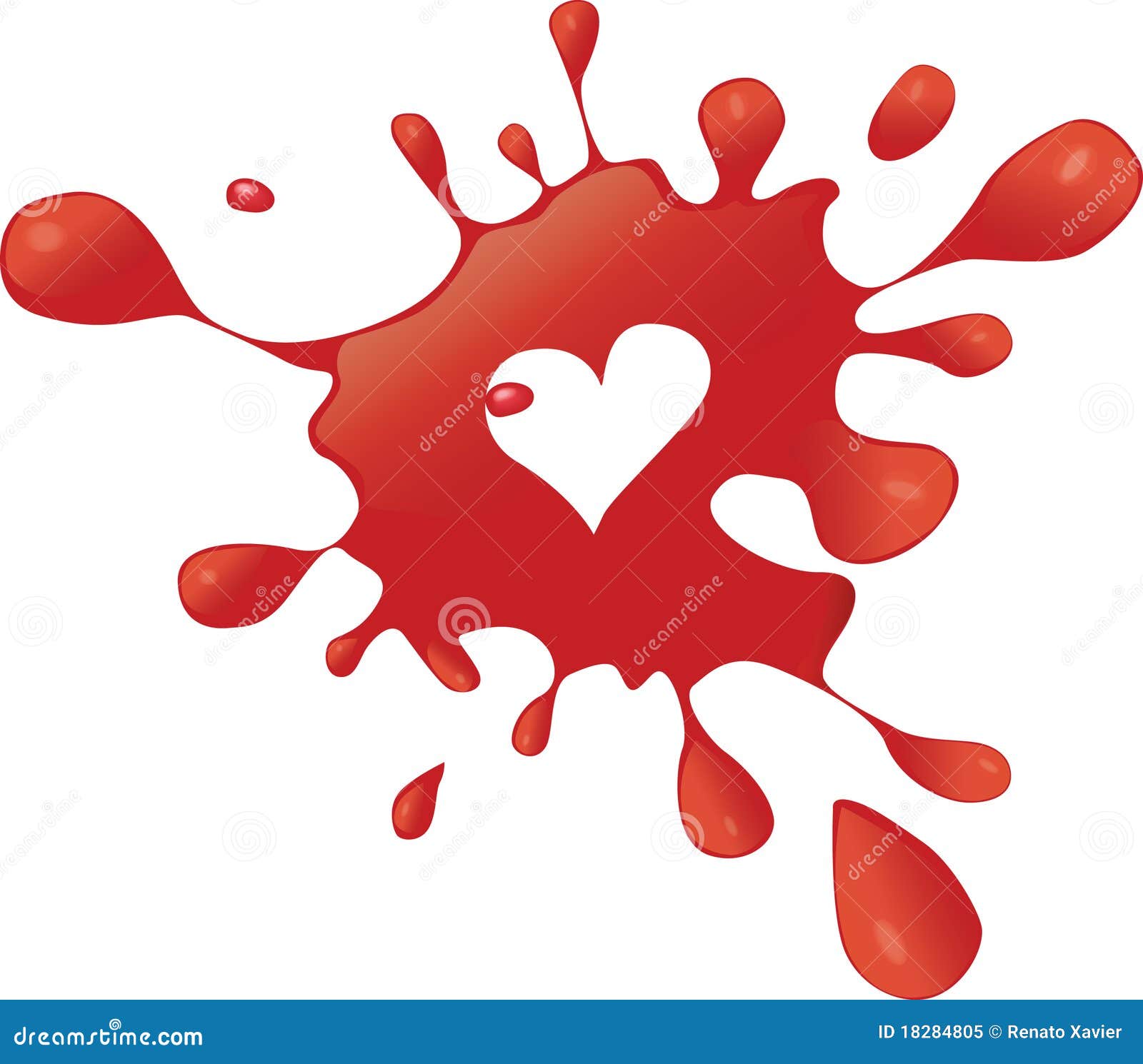 Splash heart stock vector. Illustration of artistic, white - 18284805