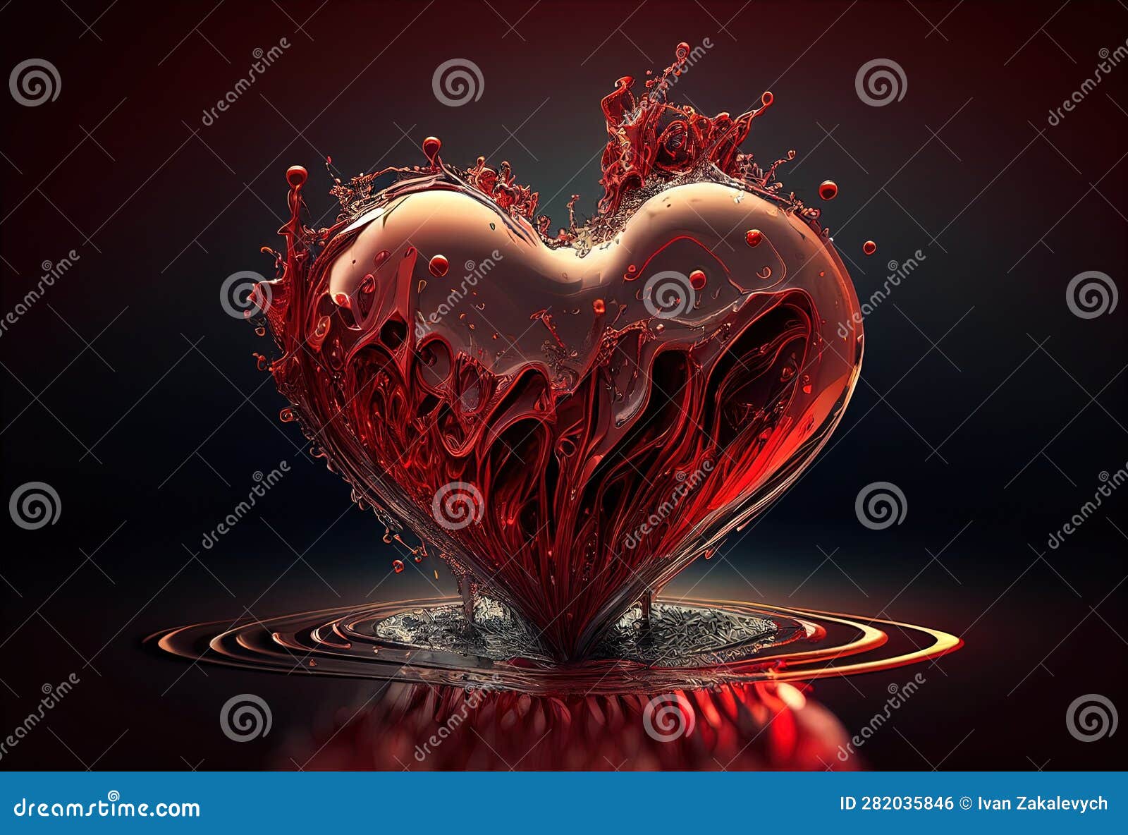 Splash Heart Love Romance Illustration. AI Generative Stock ...