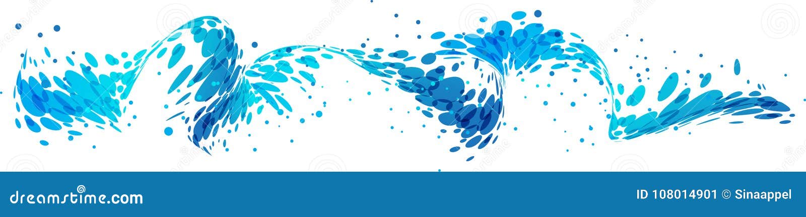 Splash Horizontal Water on White Stock Vector - Illustration of ...