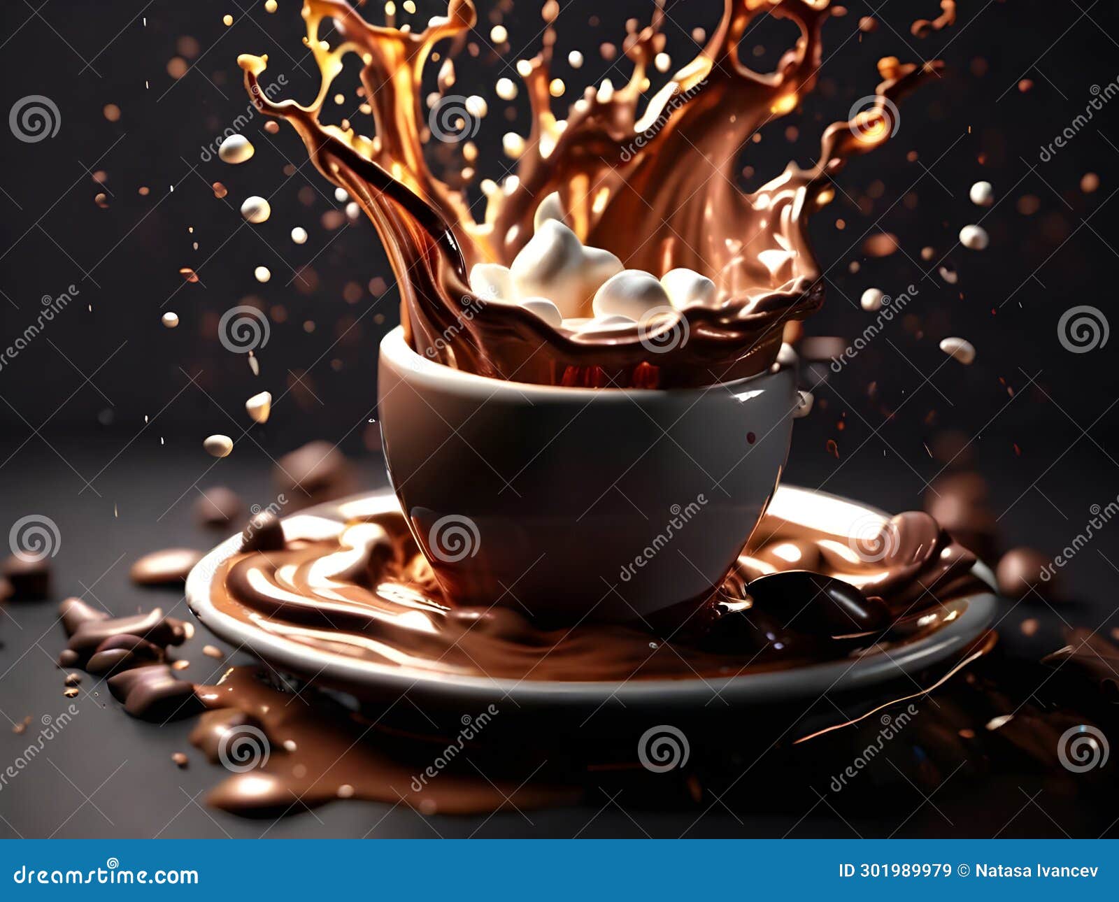 Splash of a hot chocolate stock illustration. Illustration of diet ...