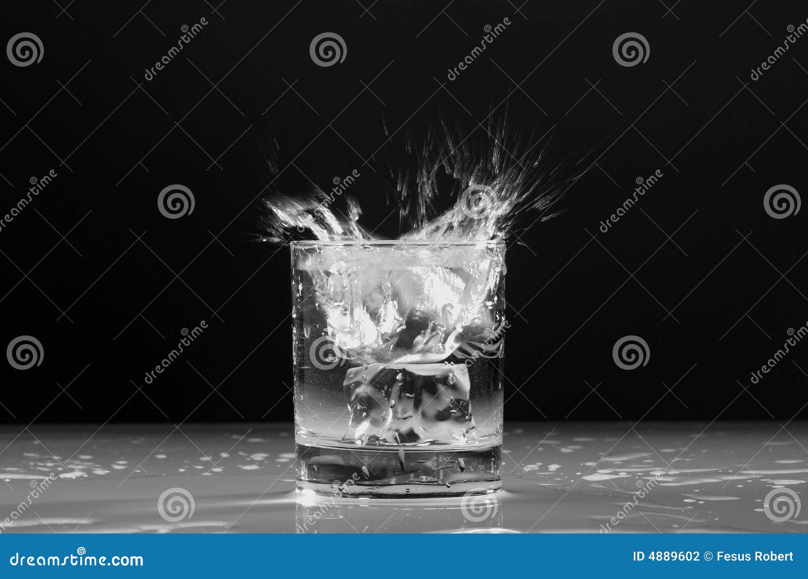 Splash Ice Cube in the Glass Stock Photo - Image of splash, cube: 4889602