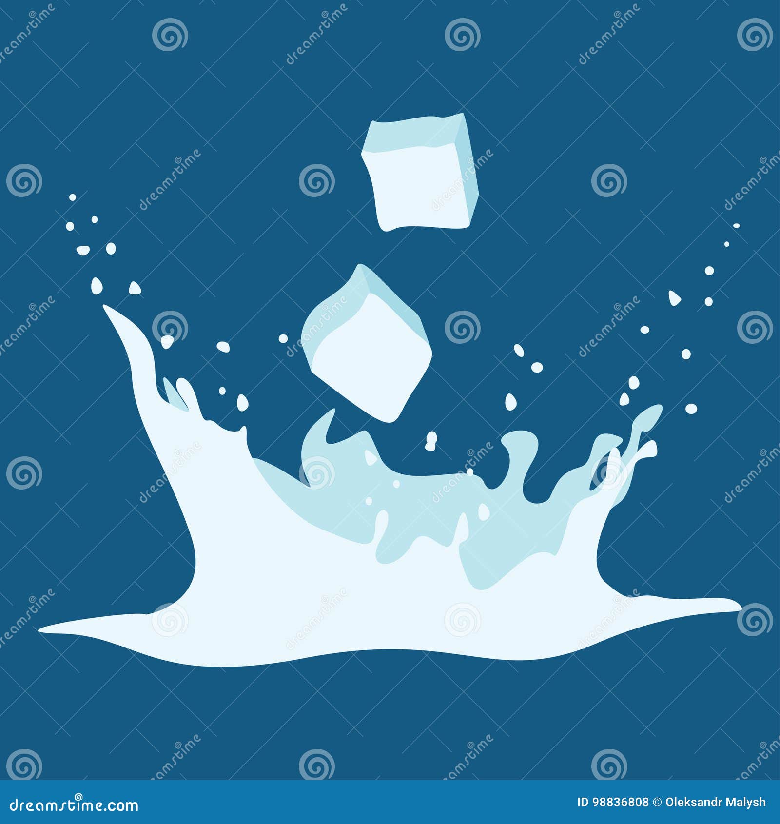 Splash of ice water stock vector. Illustration of background - 98836808